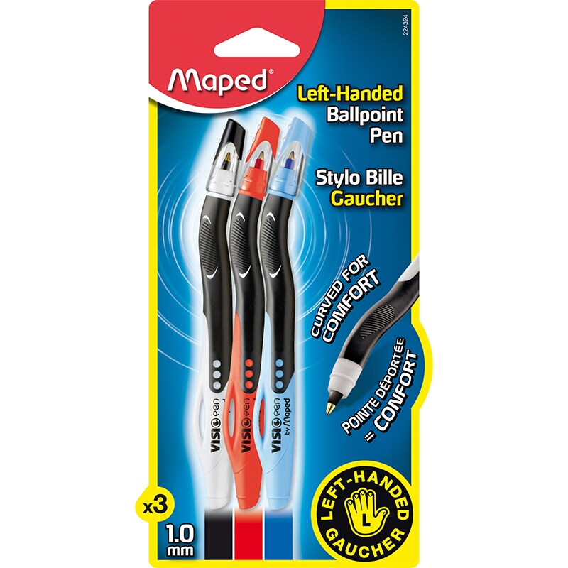Visio Left-Handed Pen, Assorted Colors, Pack Of 3 | Michaels
