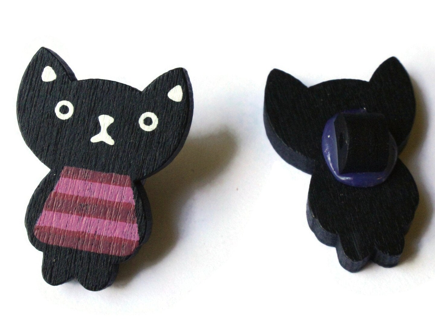 5 24mm Black Cat Wooden Shank Buttons Kitten Buttons | Michaels