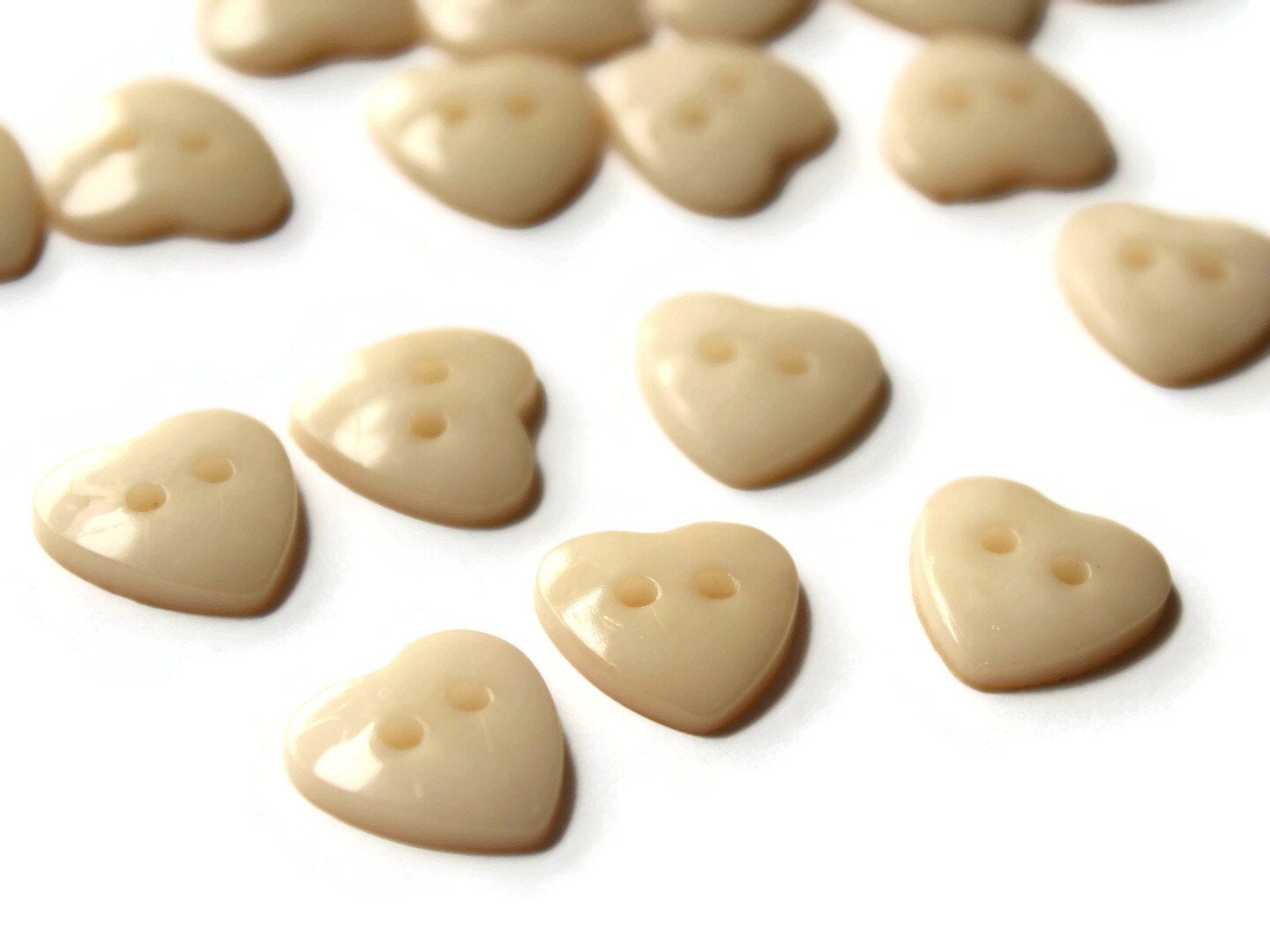 30 14mm Ecru Heart Buttons Two Hole Plastic Buttons | Michaels