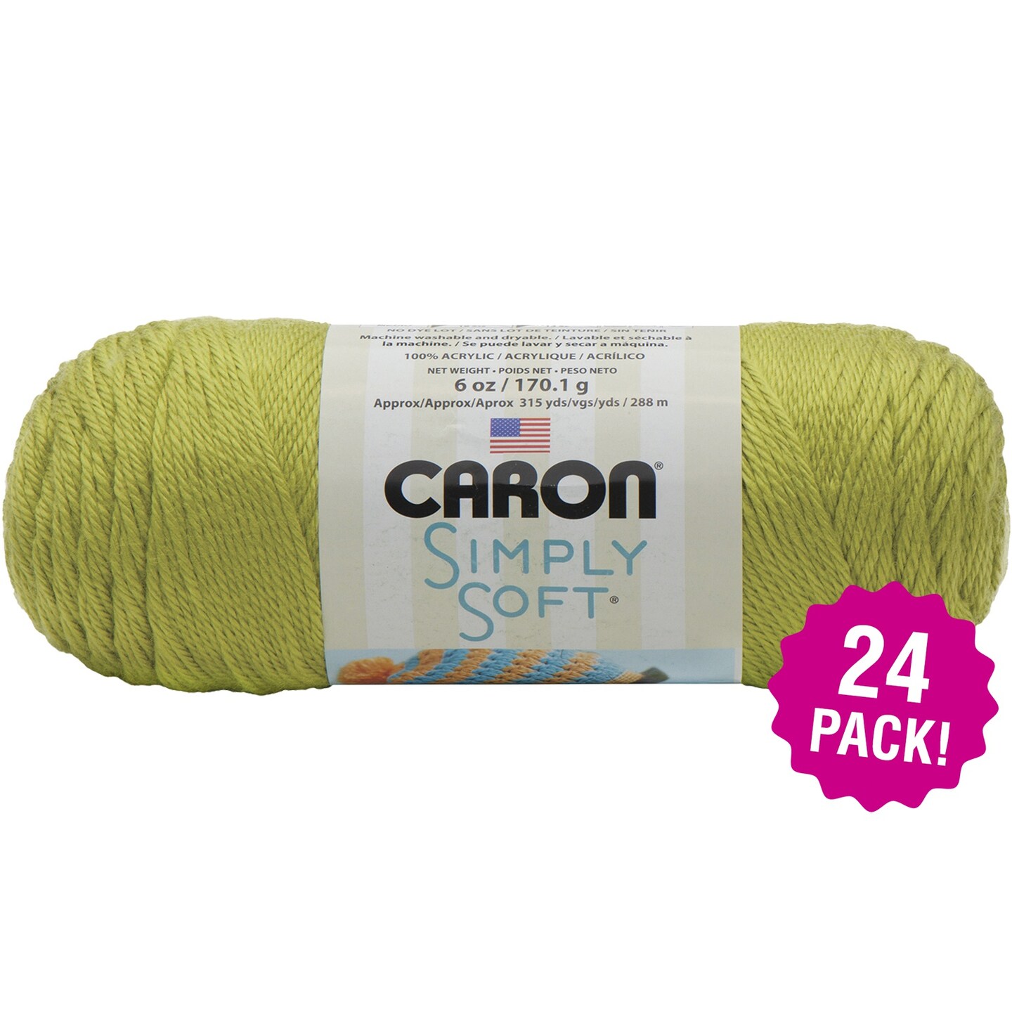 Multipack of 24 - Caron Simply Soft Solids Yarn-Chartreuse | Michaels