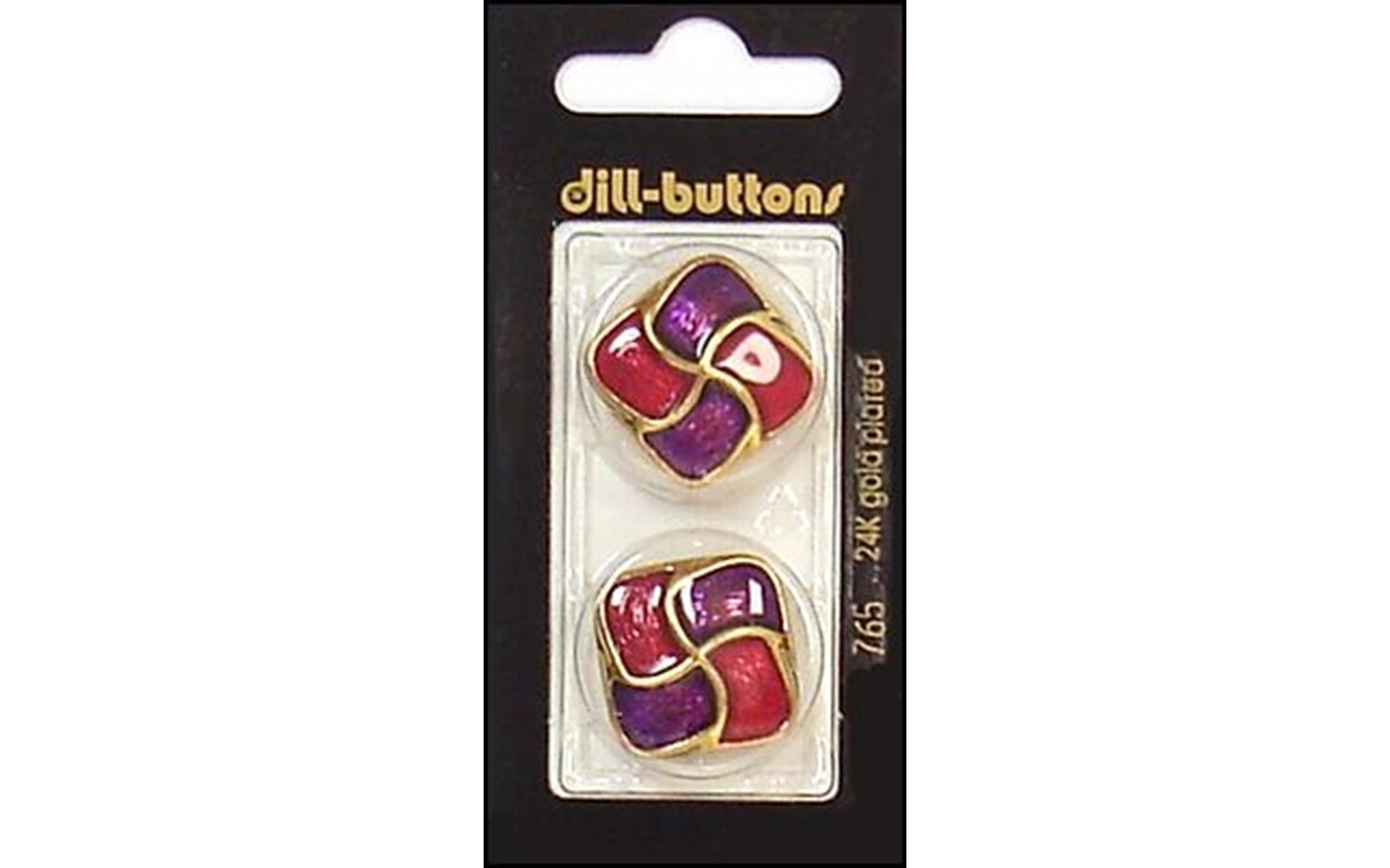 Dill Buttons 25Mm 2Pc Shank Enamel Wine Red/Gold | Michaels