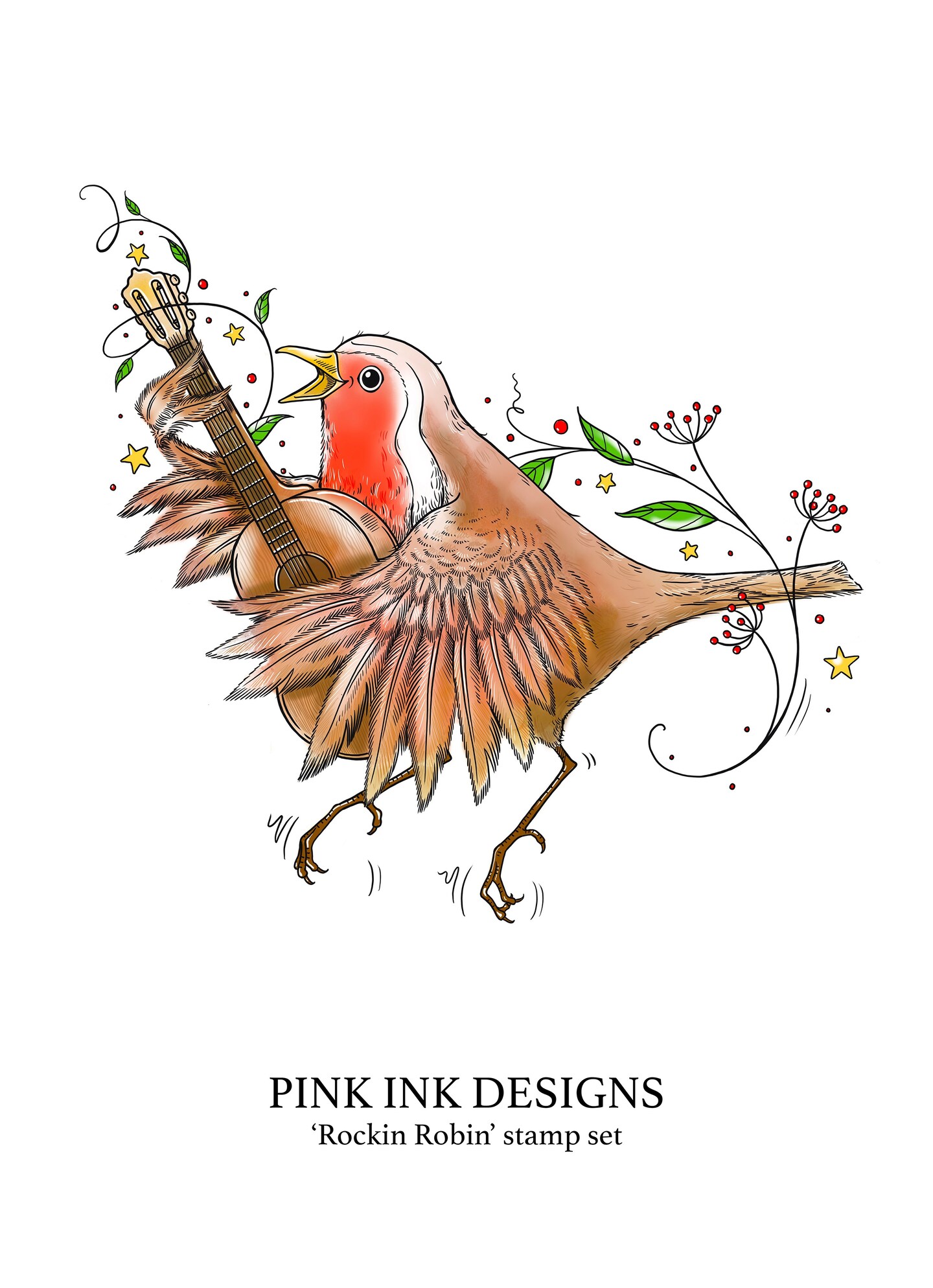 Pink Ink Designs 6"X8" Clear Stamp Set-Rockin Robin | Michaels