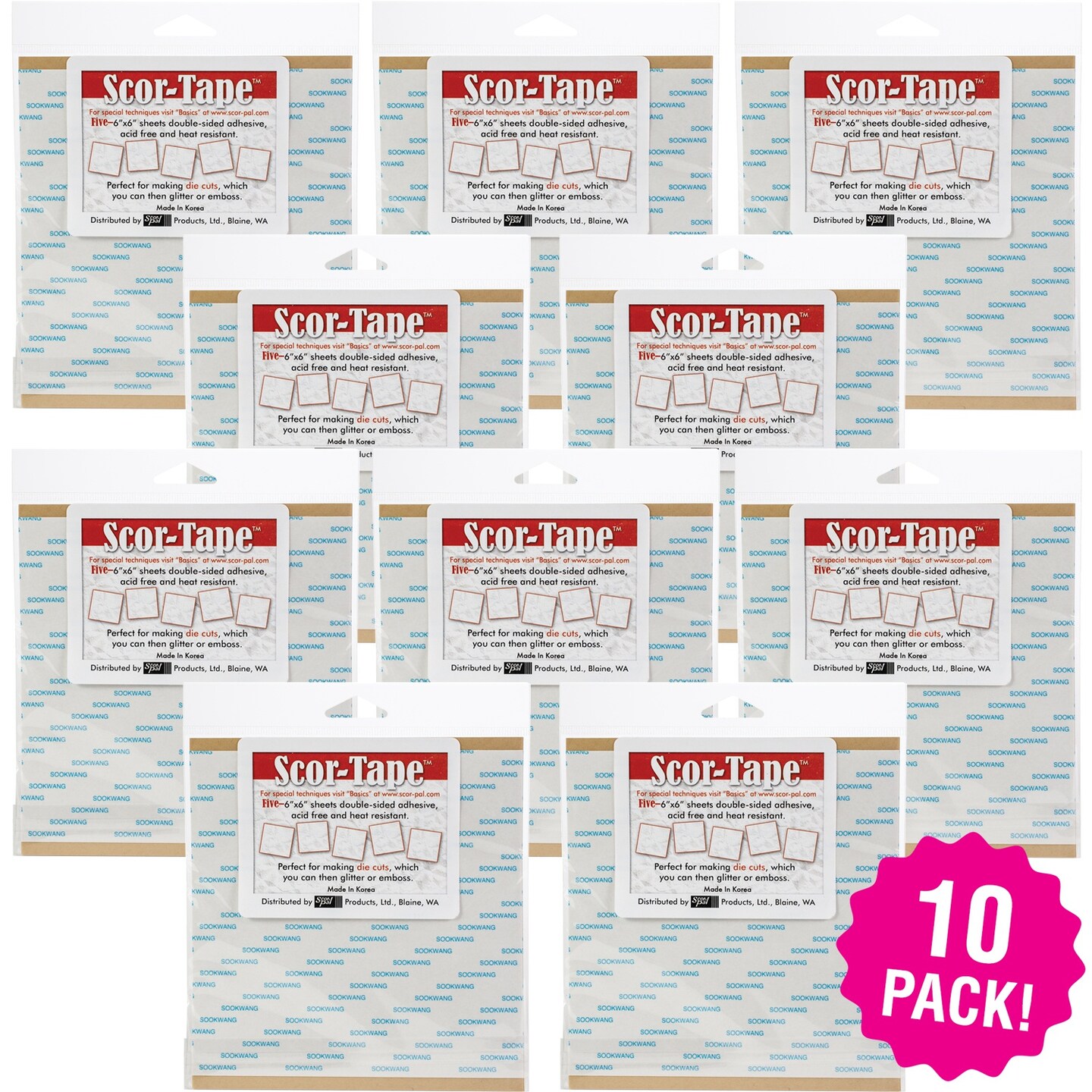 Multipack of 10 - Scor-Tape Sheets 5/Pkg-6"X6" | Michaels