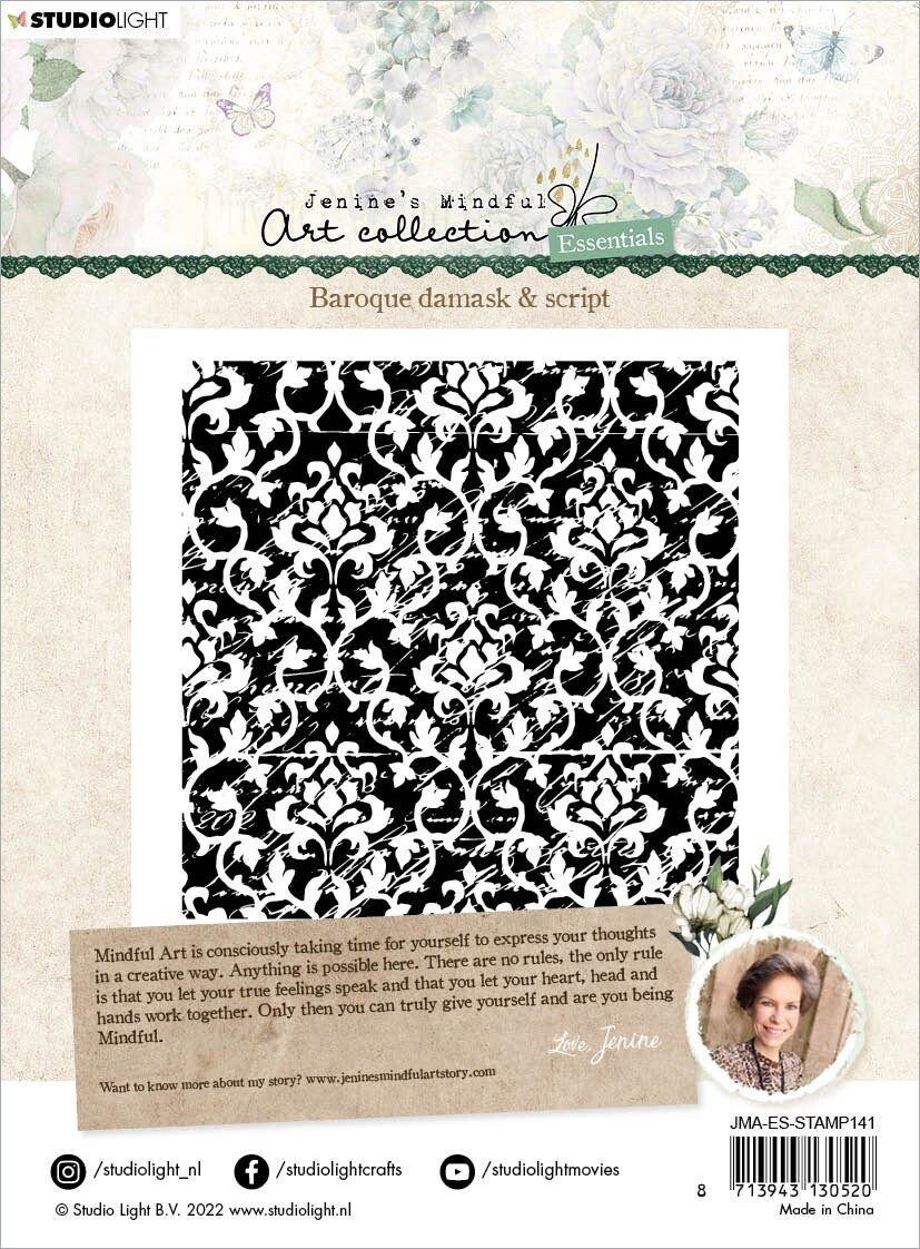 Studio Light Essentials Clear Stamps-Nr. 141, Background Baroque Damask ...