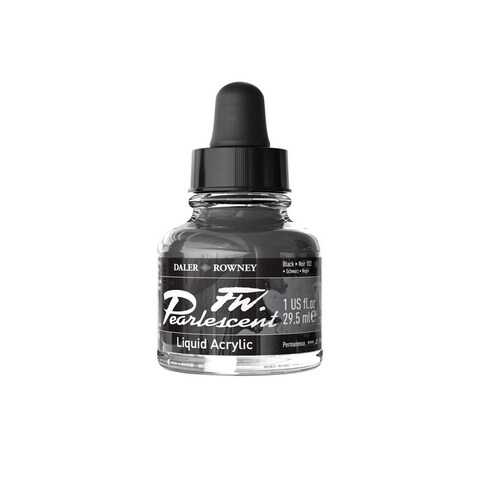 FW PEARLESCENT LIQUID ACRYLIC 1OZ BLACK | Michaels