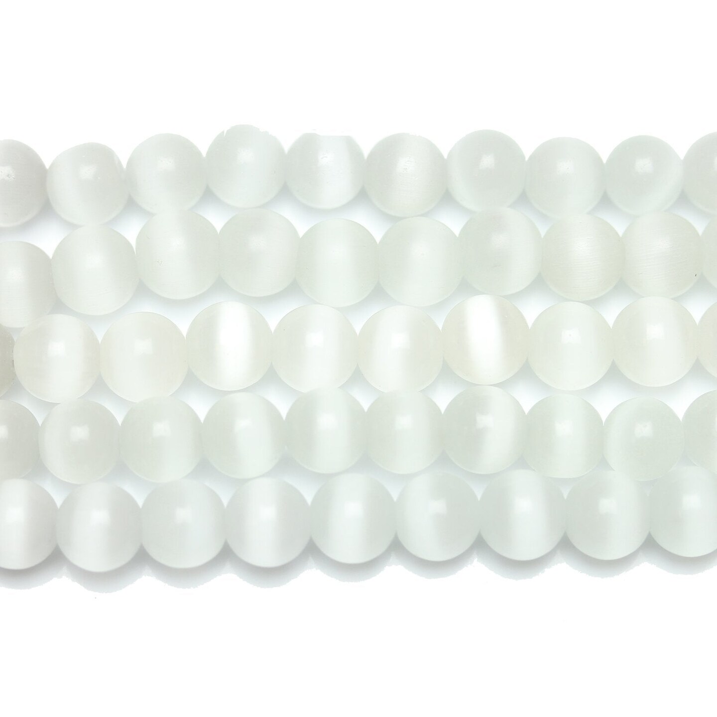 Glass Cats Eye Round White Michaels