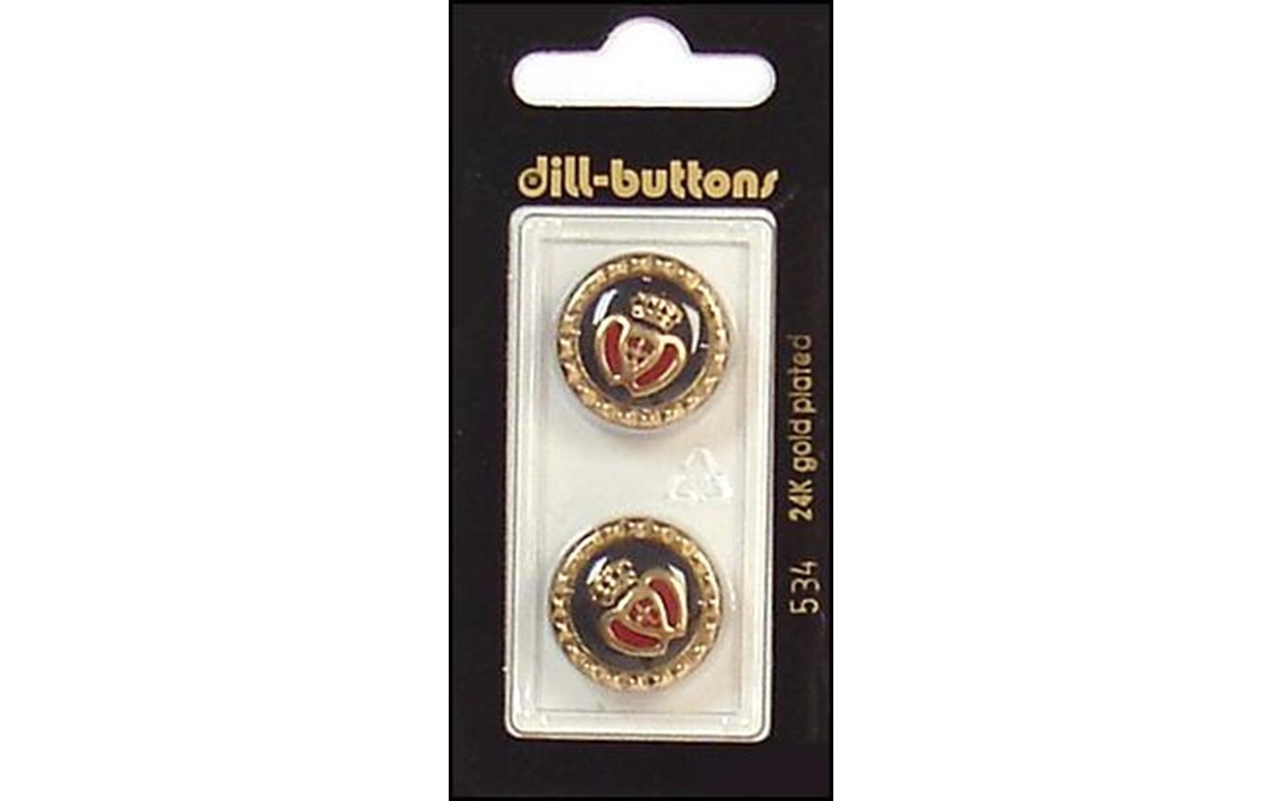 Dill Buttons 20Mm 2Pc Shank Enamel Black/Gold | Michaels