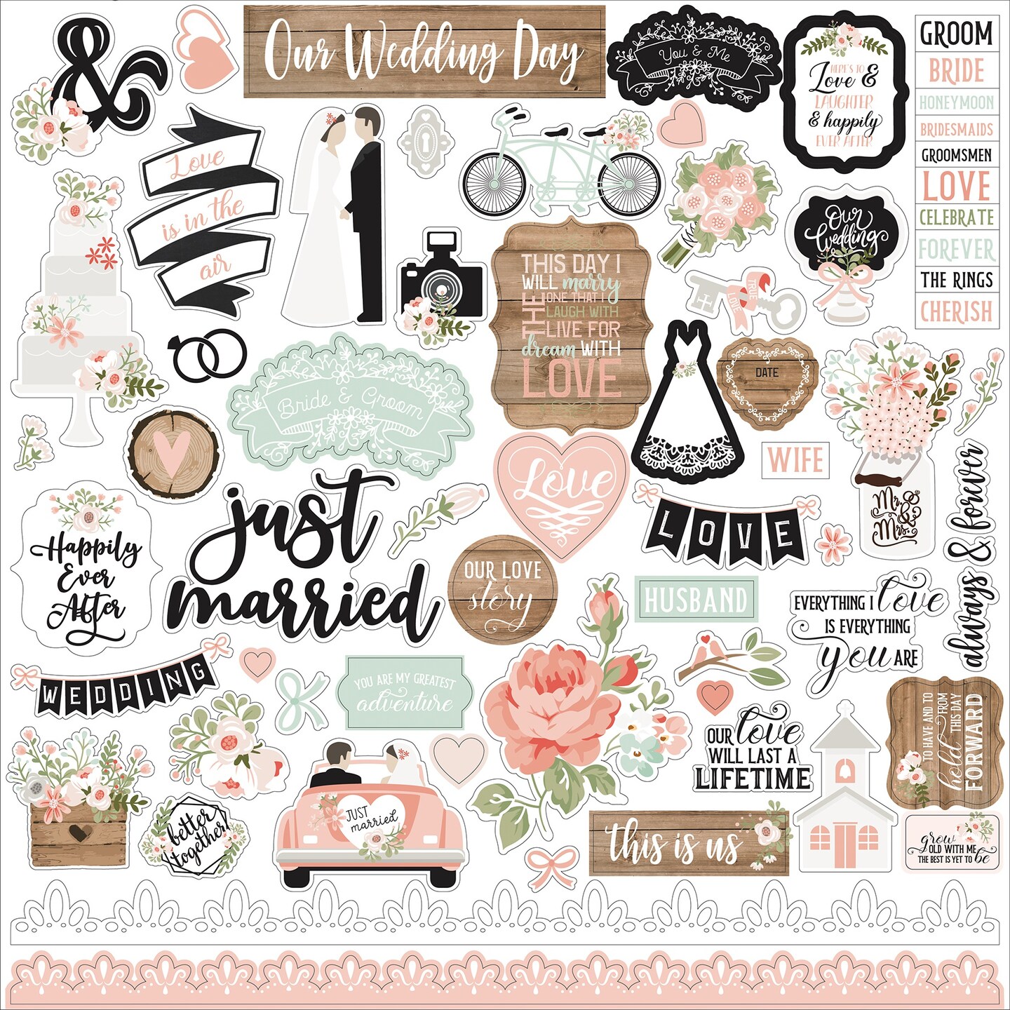 Our Wedding Cardstock Stickers 12"X12"-Elements | Michaels