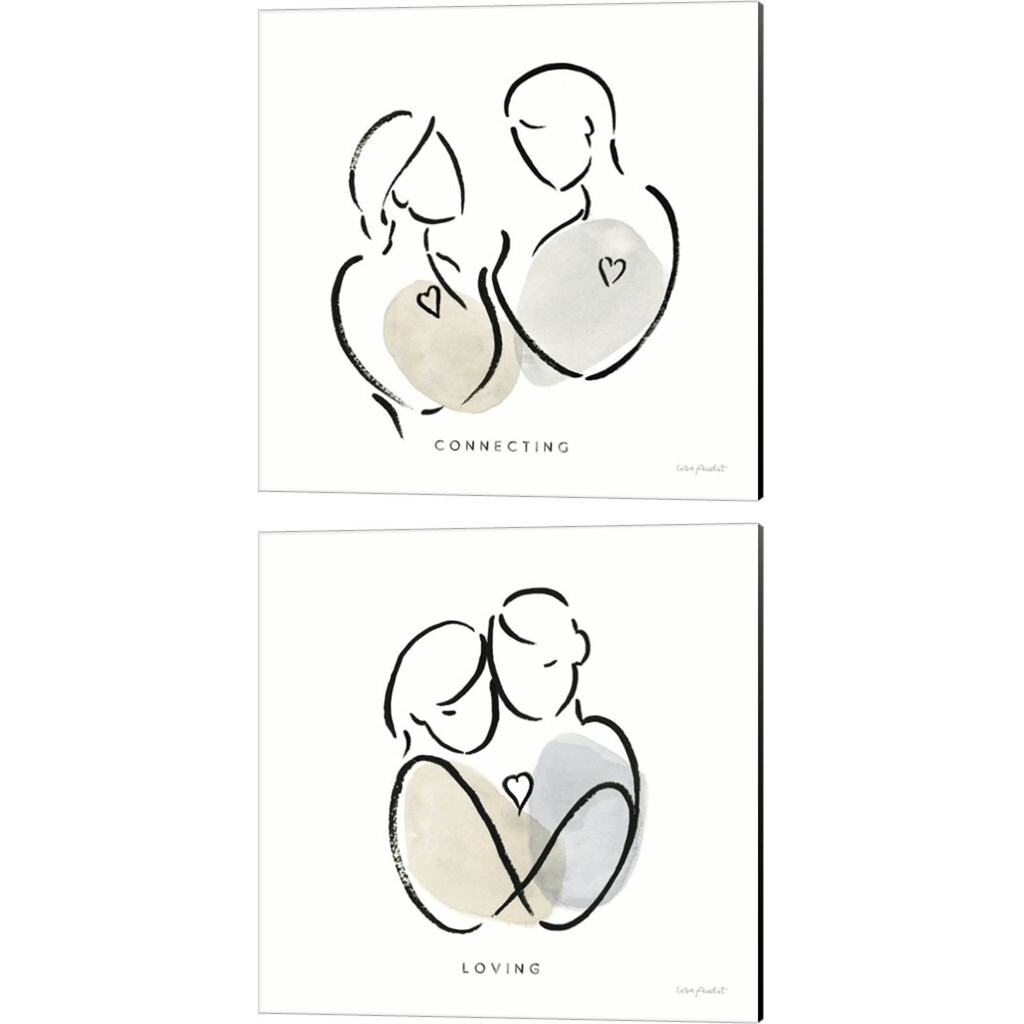 Lines of Life A by Lisa Audit 14" x 14" Canvas Wall Art (Set of 2 ...