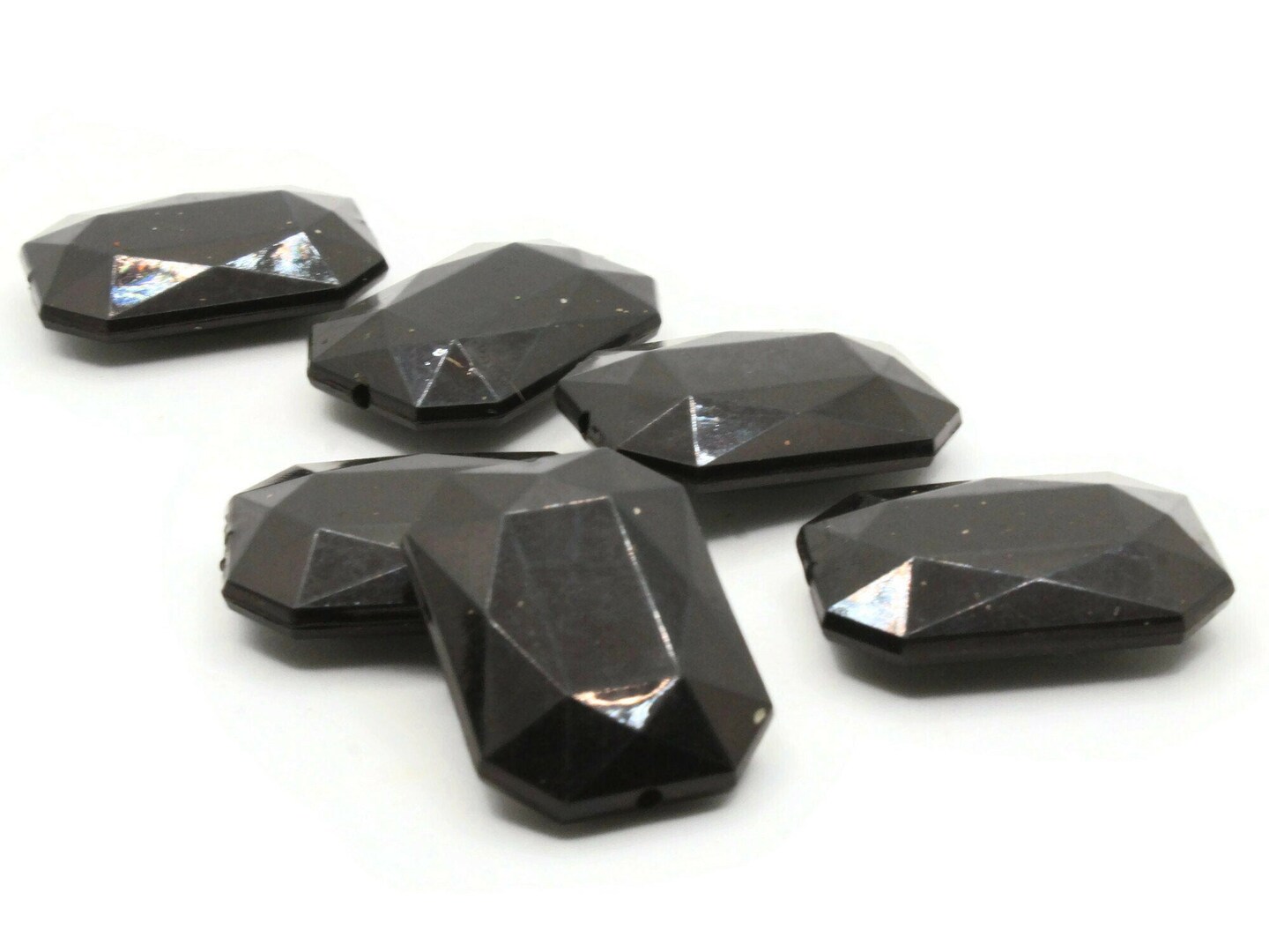 6 30mm Black Rectangle Acrylic Jewel Beads | Michaels