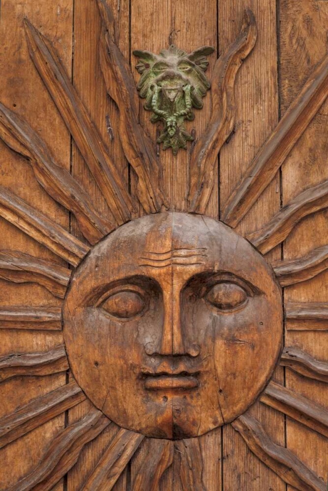 Mexico Sun carving on doorway by Don Paulson - Item # VARPDXSA13BJY0018 ...