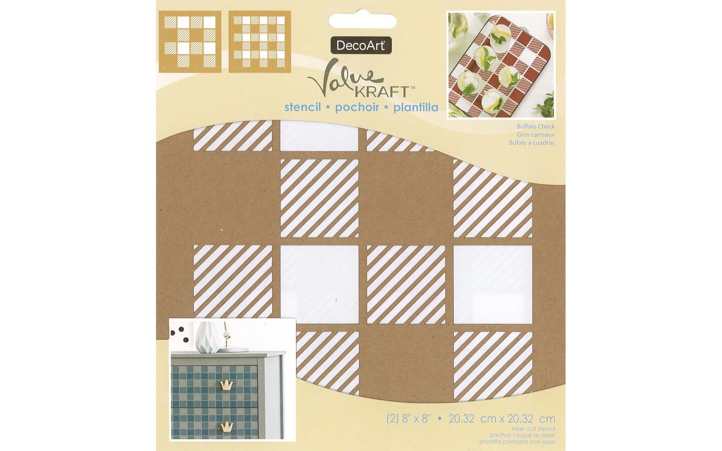 Decoart Value Kraft Stencil 8X8 Buffalo Check | Michaels