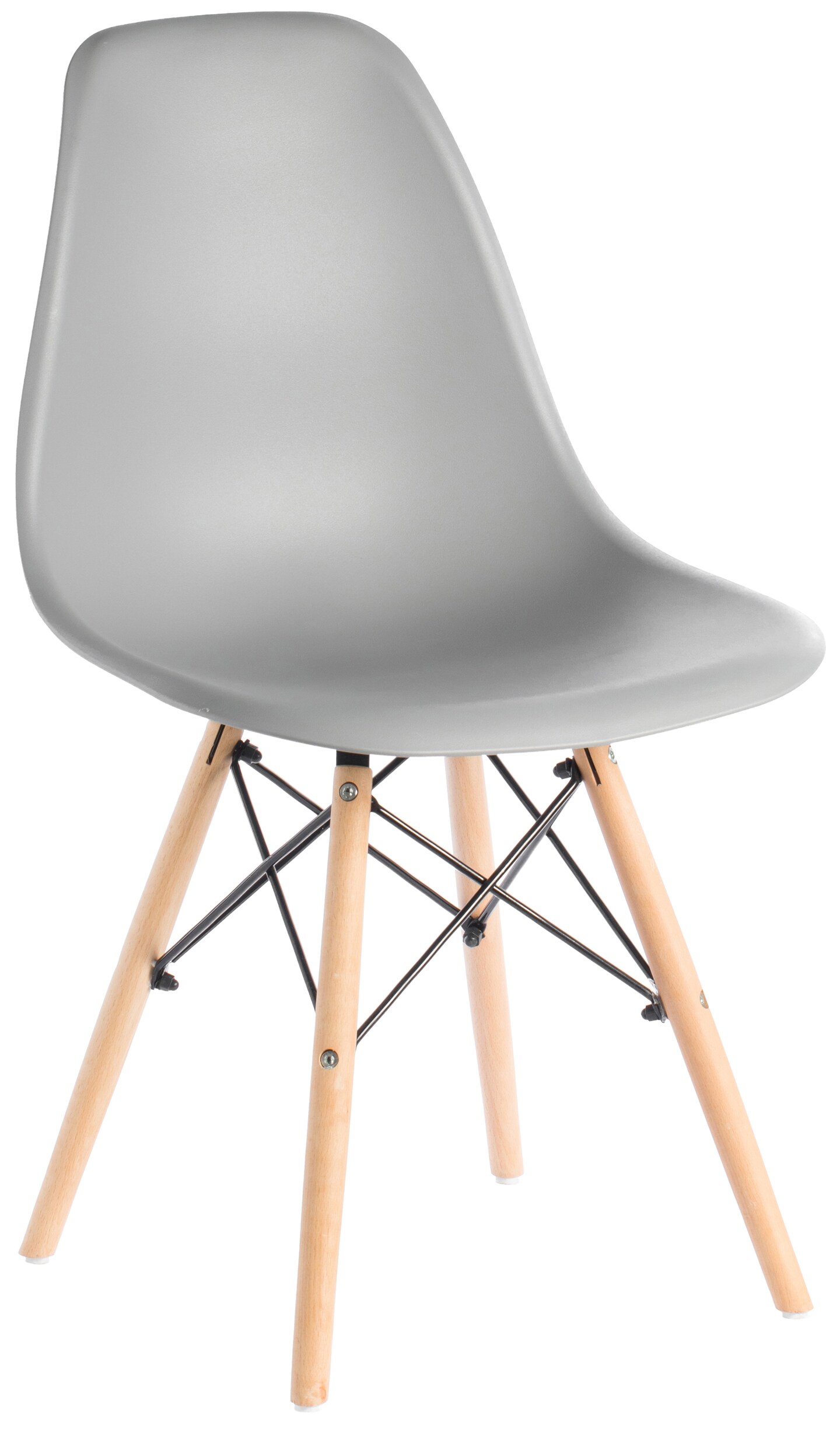 Mid-Century Modern Style Plastic DSW Shell Dining Chair with Solid ...