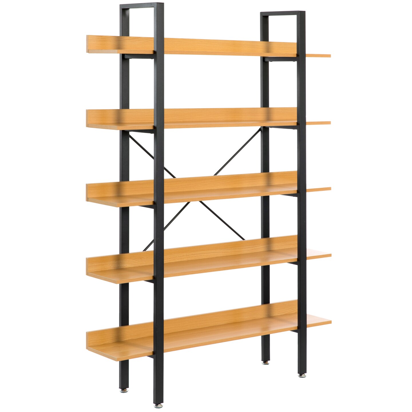 Industrial Wood and Metal Etagere Rustic Bookcase Free Standing ...