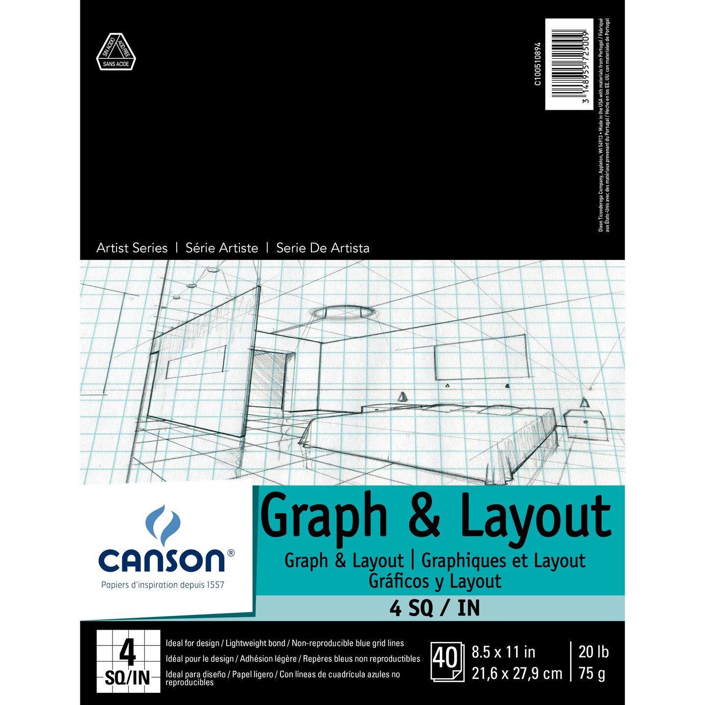 Canson - Cross Section Paper Pad - 4x4 grid - 8.5" x 11" | Michaels
