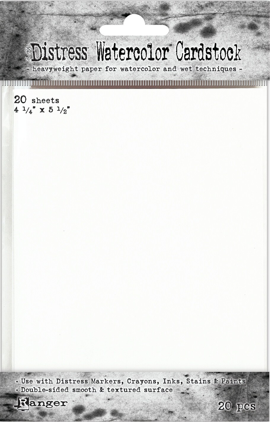 Tim Holtz Distress Watercolor Cardstock 20/Pkg-4.25"X5.5", Count: 1 ...