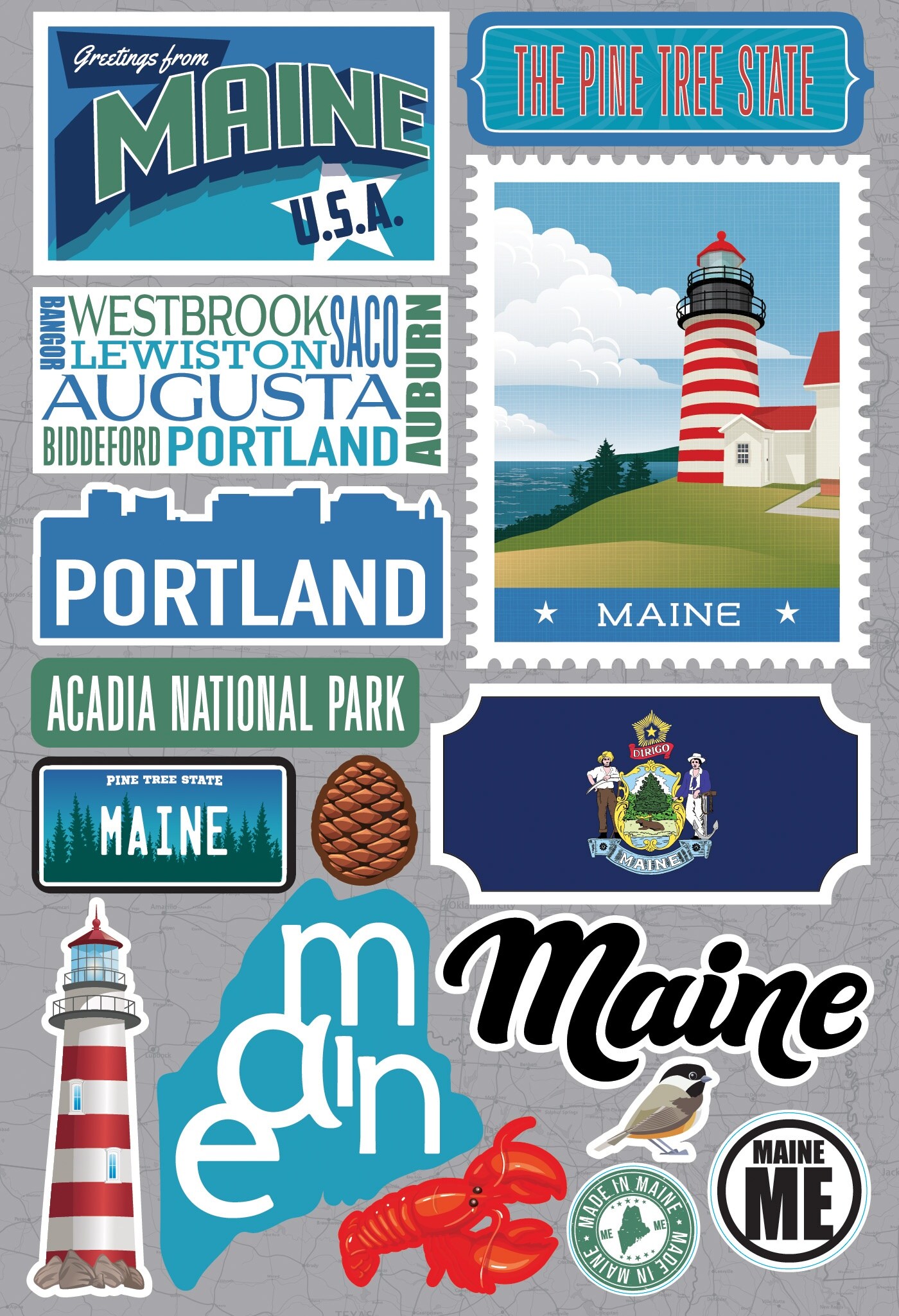 Reminisce Jet Setters 3.0 Dimensional Stickers-Maine | Michaels