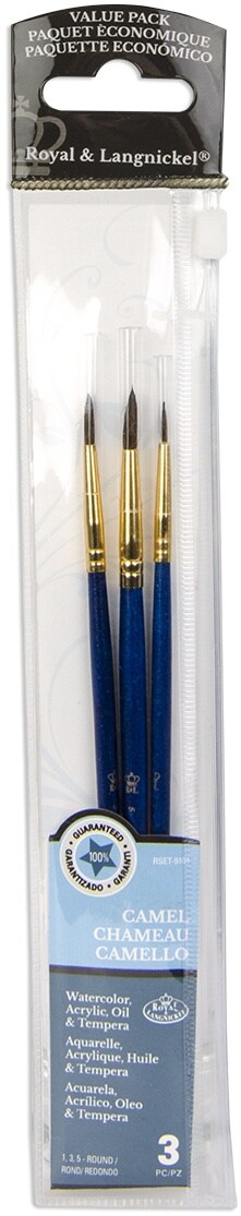 Royal & Langnickel(R) Sable Value Pack Brush Set-3/Pkg | Michaels
