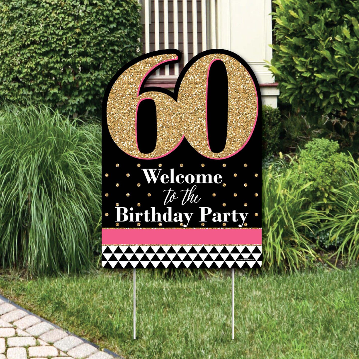 Big Dot of Happiness Chic 60th Birthday - Pink, Black and Gold - Party ...