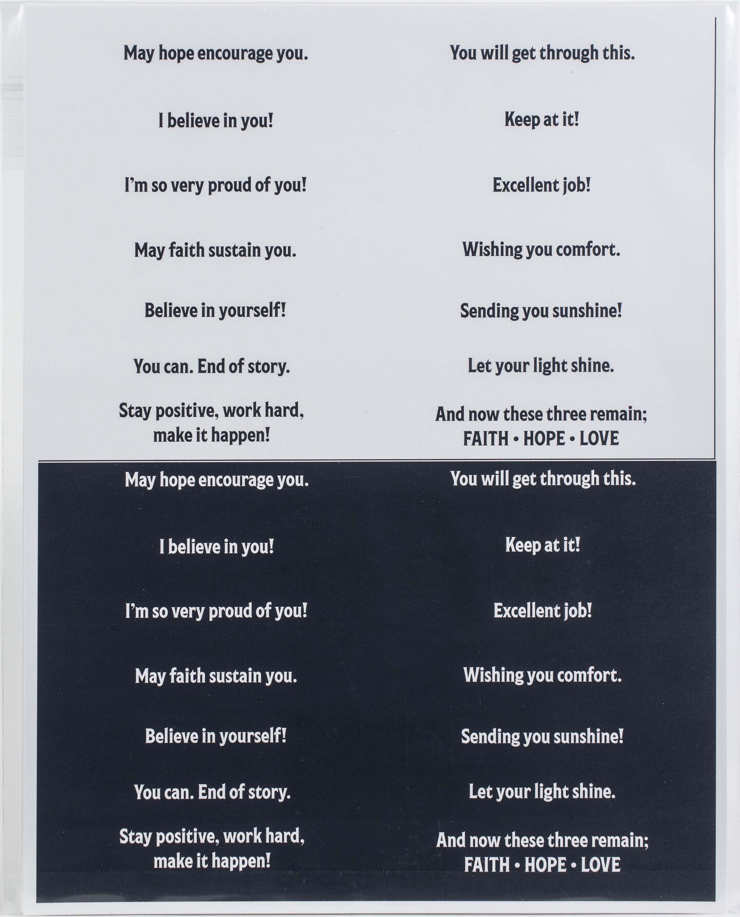 Maker Forte Simple Sayings Cardstock 8.5"X11" 3/Pkg-Encouragement ...