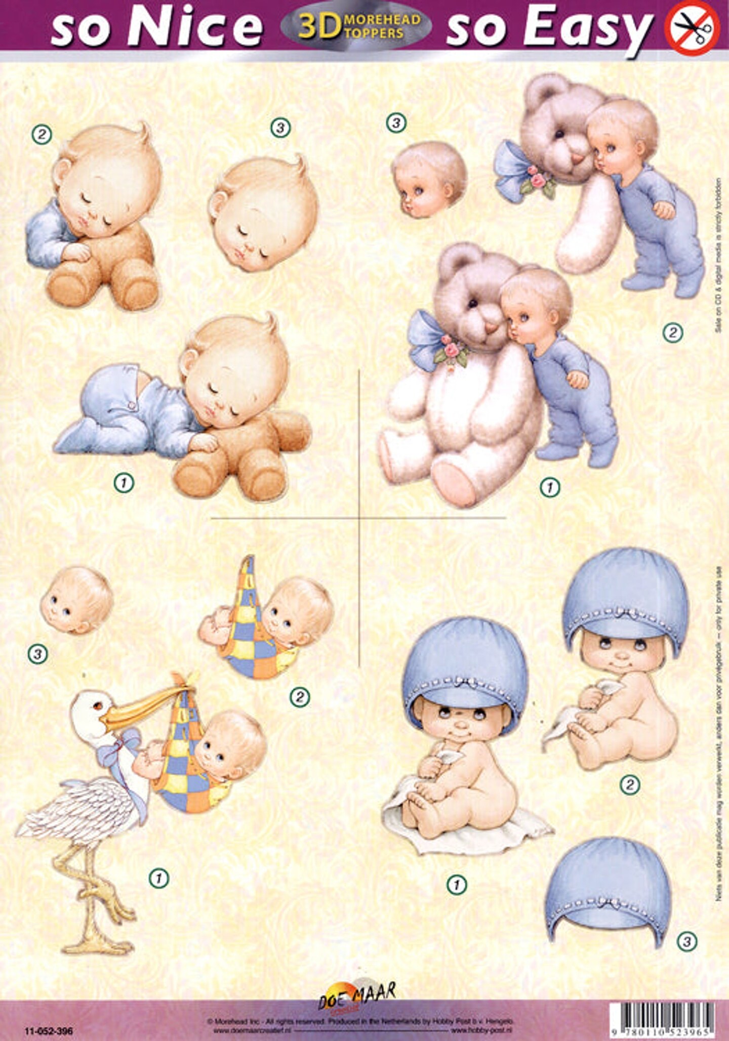 Morehead So Nice and Easy (4) - Baby Boy, stork, cookies, teddies ...