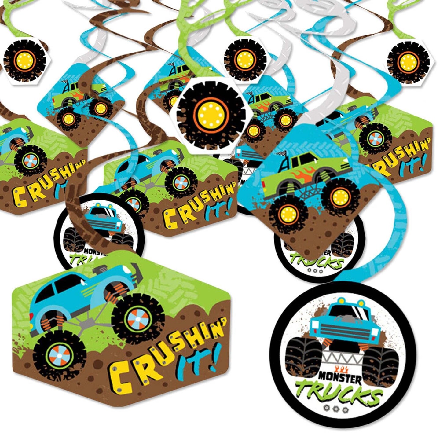 Big Dot of Happiness Smash and Crash - Monster Truck - Boy Birthday ...