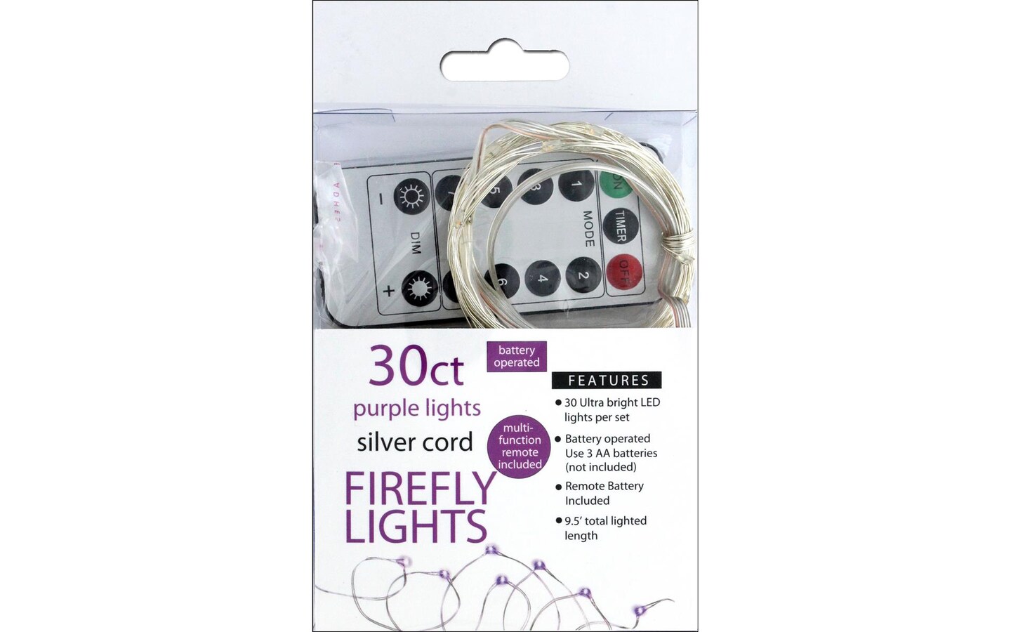 SPC Light Firefly 30ct Chase/Remt Purple/Slv Cord | Michaels
