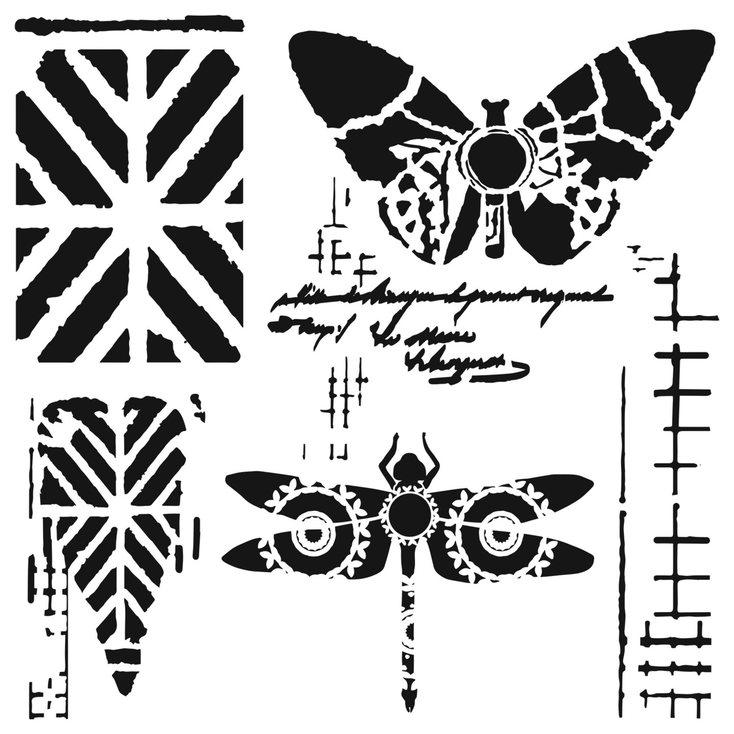 Crafter's Workshop Template 6"X6"-Dragonfly Collage | Michaels