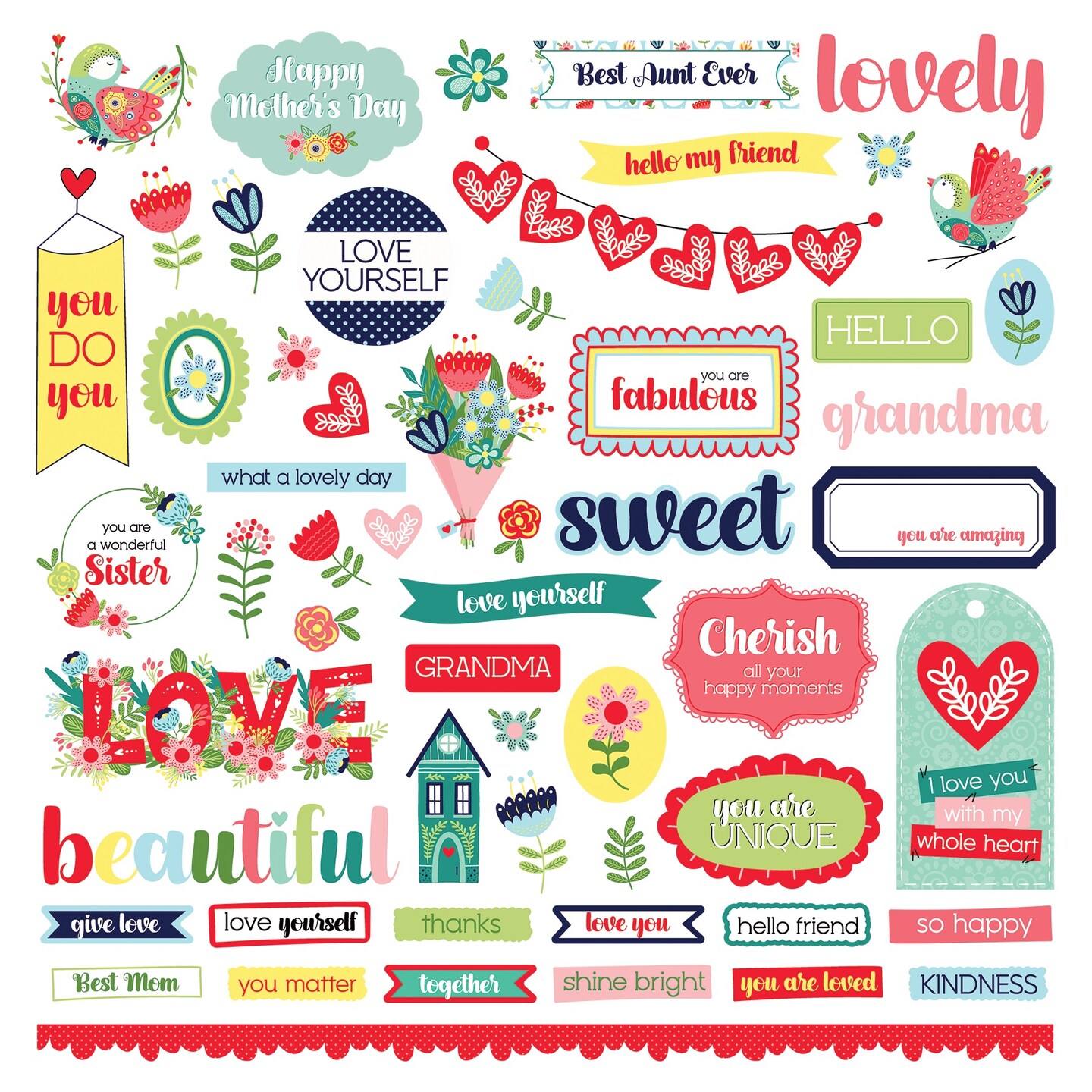 Cherish Stickers 12"X12"-Elements | Michaels