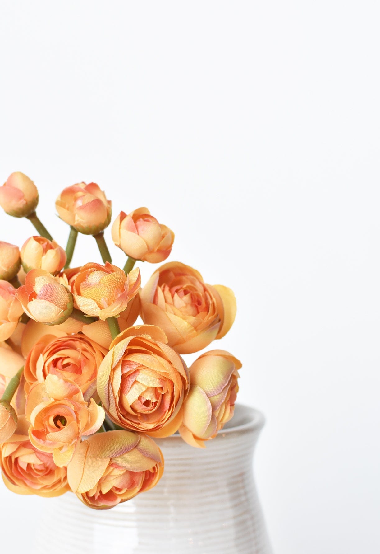 10.5" Faux Light Orange Ranunculus Stem Bundle | Michaels