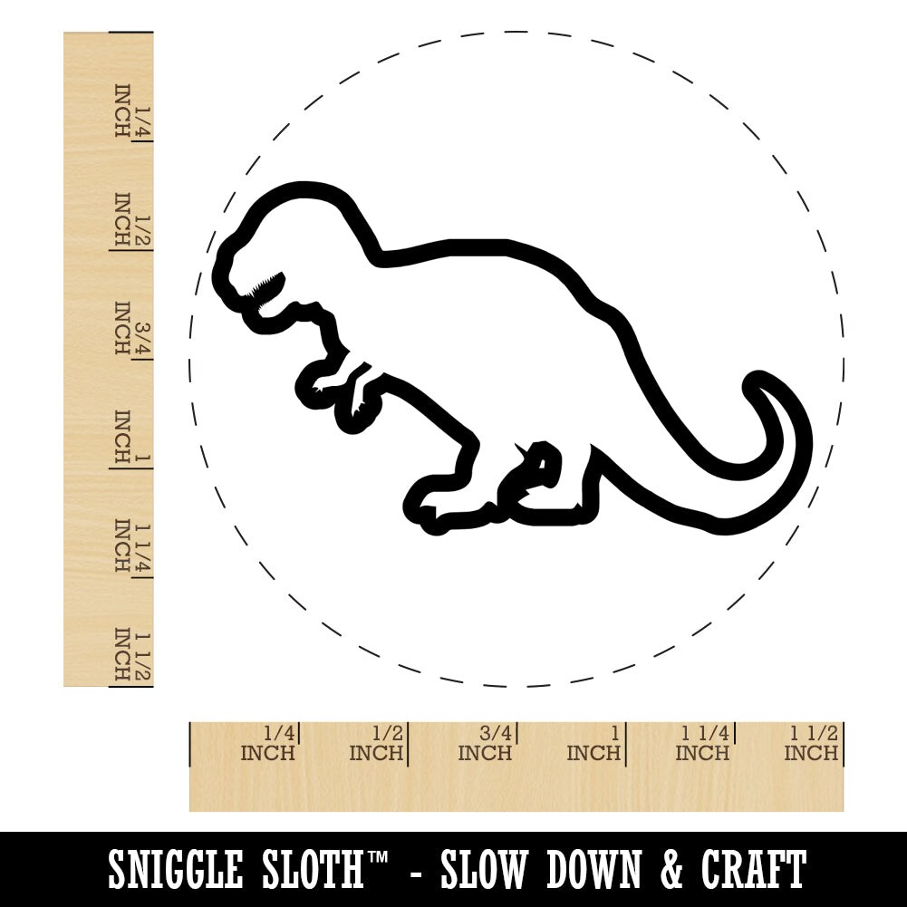 Tyrannosaurus Rex Dinosaur Outline Self-Inking Rubber Stamp for ...