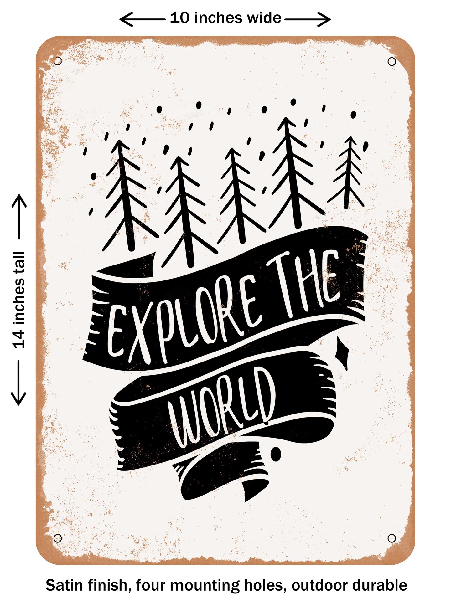 DECORATIVE METAL SIGN - Explore the World - 2 - Vintage Rusty Look ...