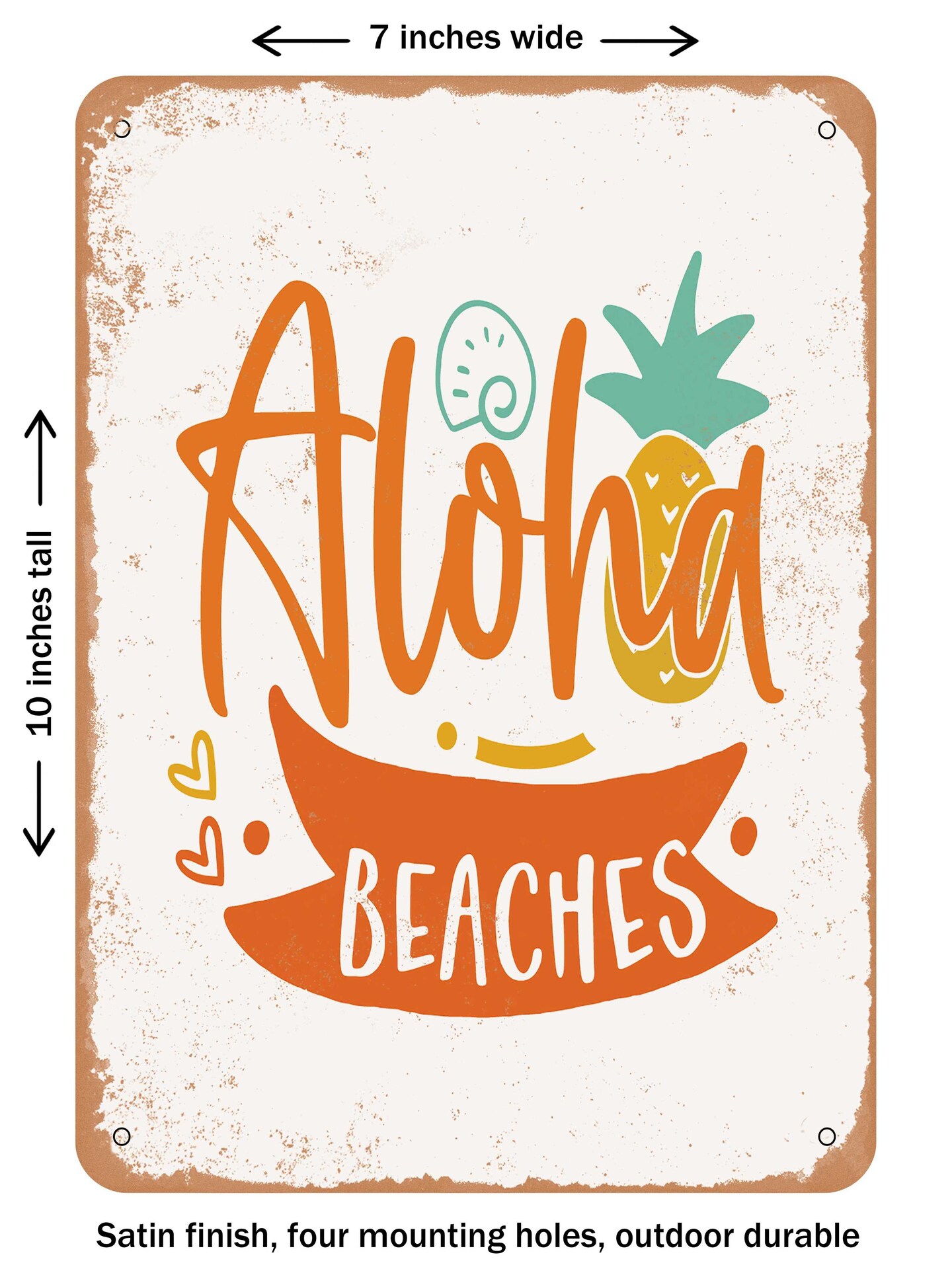DECORATIVE METAL SIGN - Aloha Beaches - 4 - Vintage Rusty Look | Michaels
