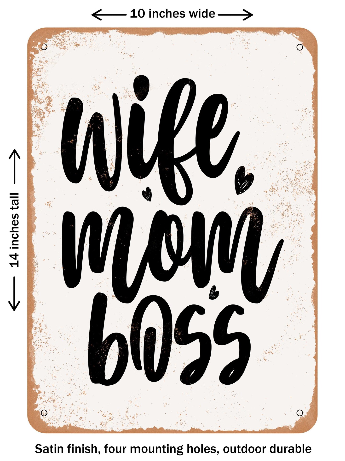 DECORATIVE METAL SIGN - Wife Mom Boss - 5 - Vintage Rusty Look | Michaels