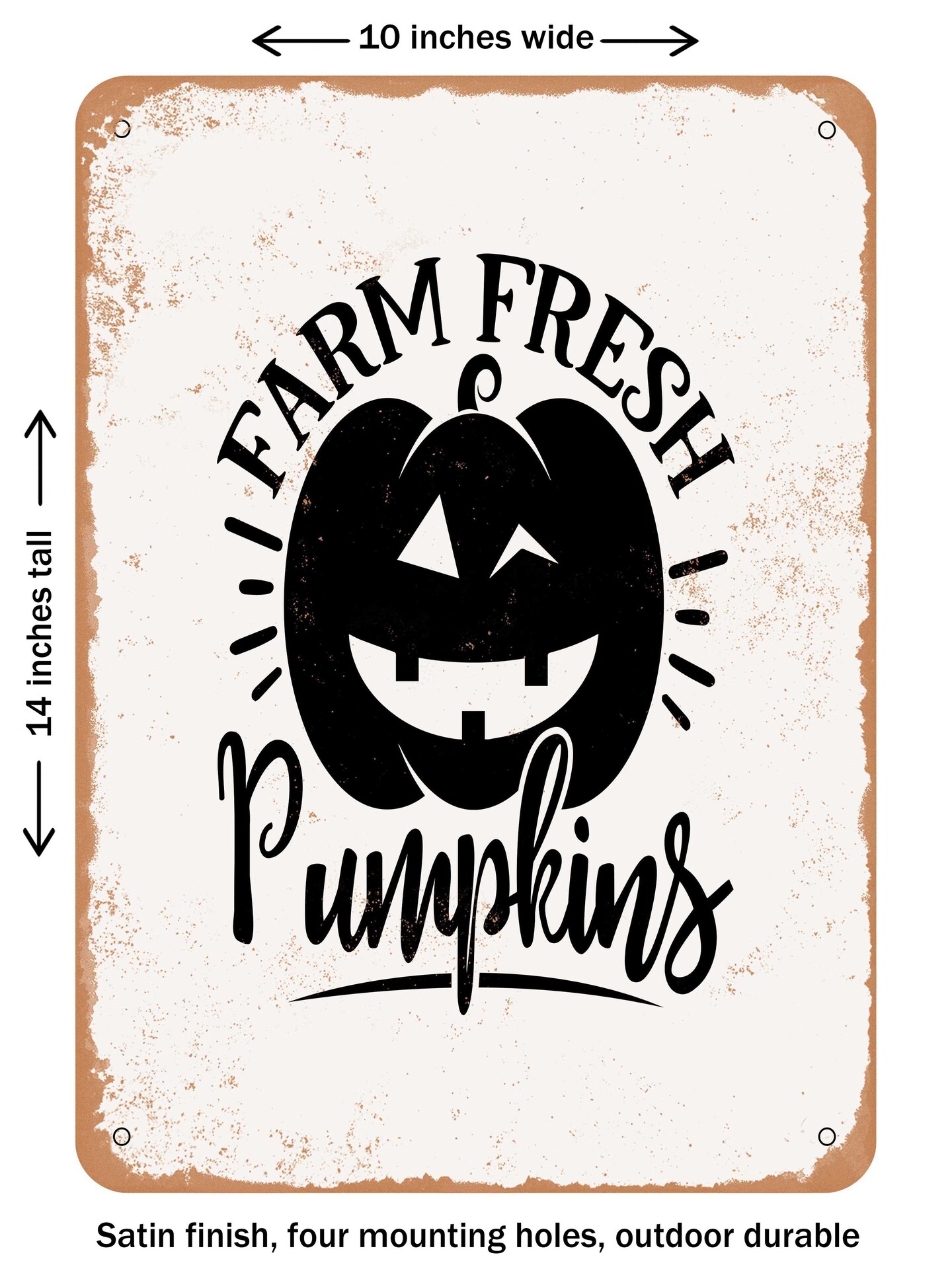 DECORATIVE METAL SIGN - Farm Fresh Pumpkins - 4 - Vintage Rusty Look ...
