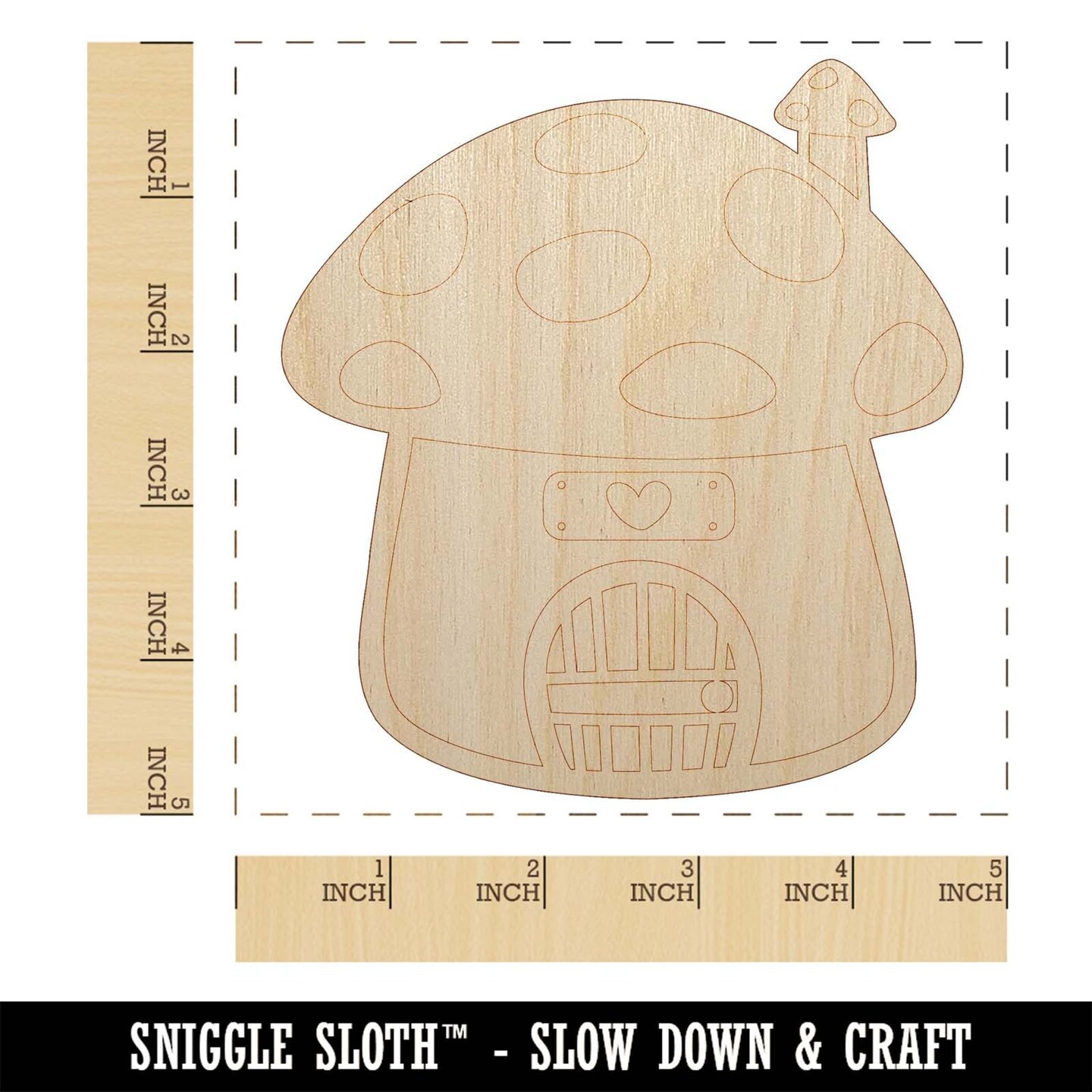 Cute Mushroom Gnome Home Unfinished Wood Shape Piece Cutout for DIY ...