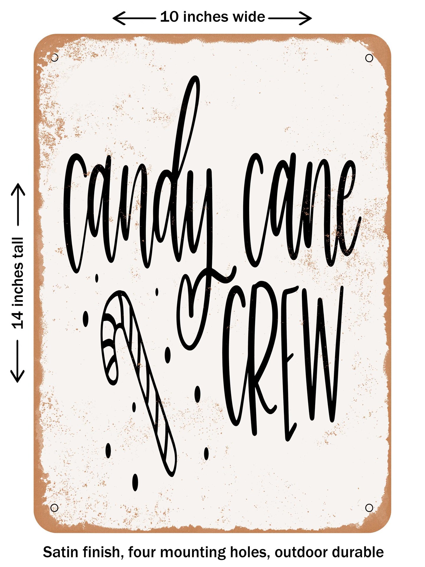 DECORATIVE METAL SIGN - Candy Cane Crew - Vintage Rusty Look | Michaels