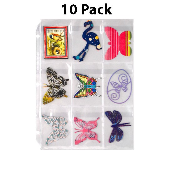 9-Pocket Clear Vinyl Binder Page with Flaps - Scrapbooking, Cardmaking ...