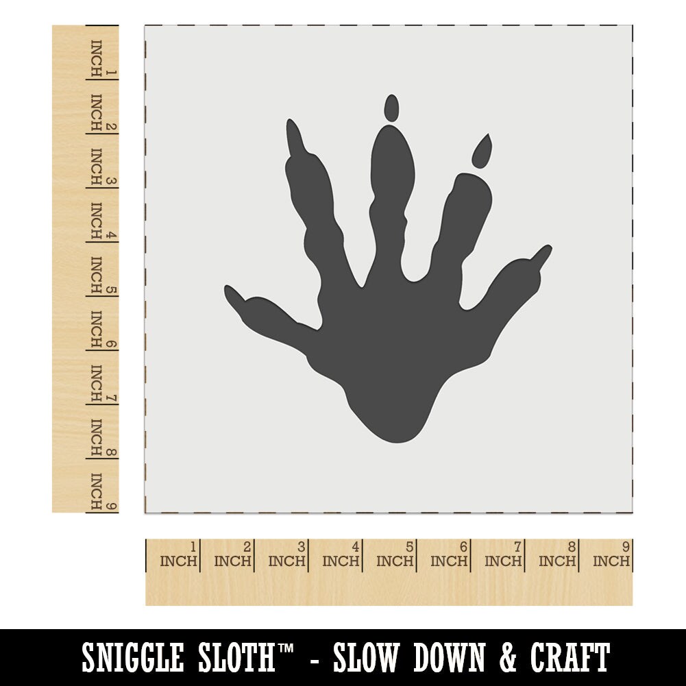 Raccoon Trash Panda Hand Print Wall Cookie DIY Craft Reusable Stencil ...