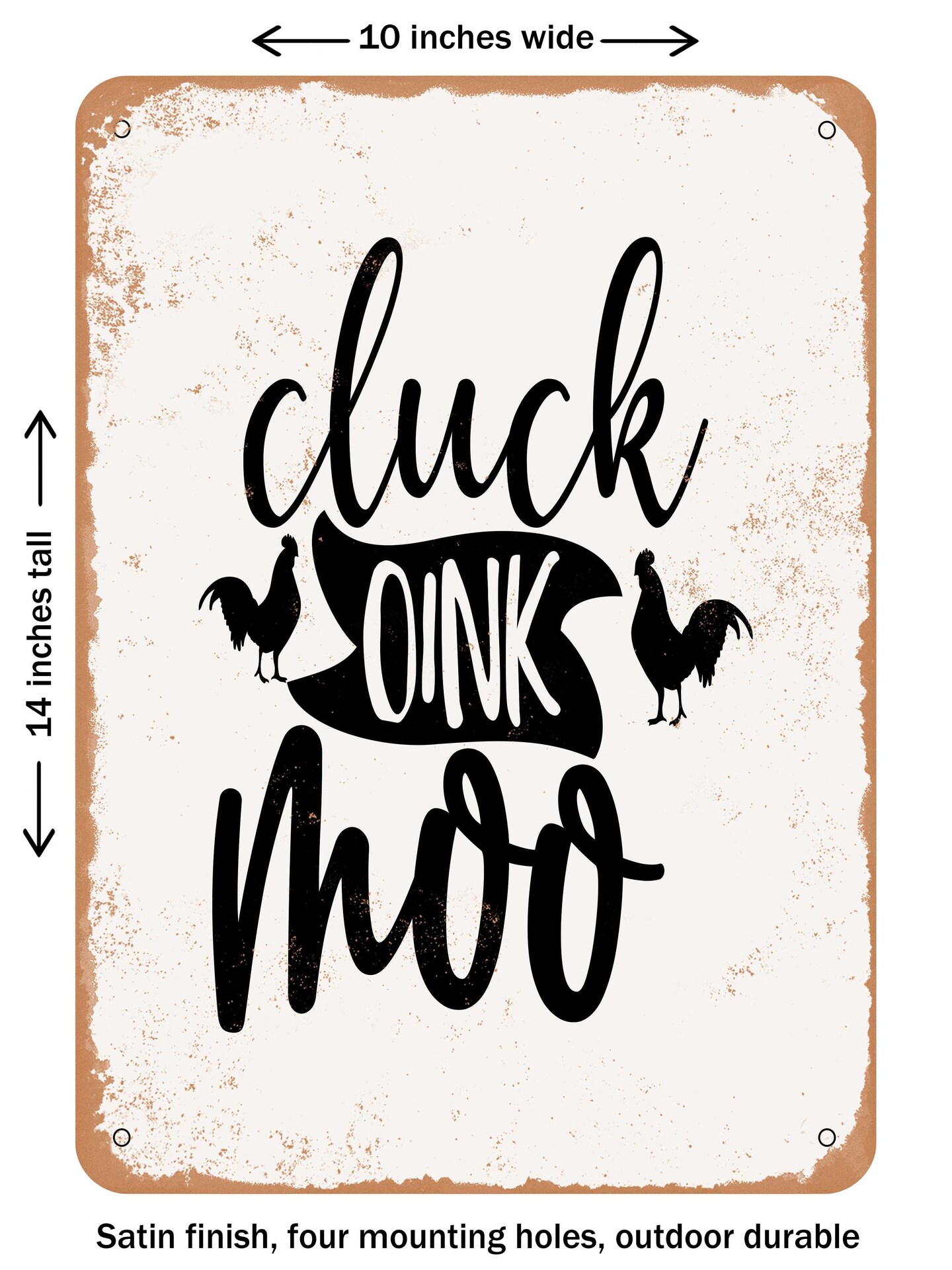 DECORATIVE METAL SIGN - Cluck Oink Moo - Vintage Rusty Look | Michaels
