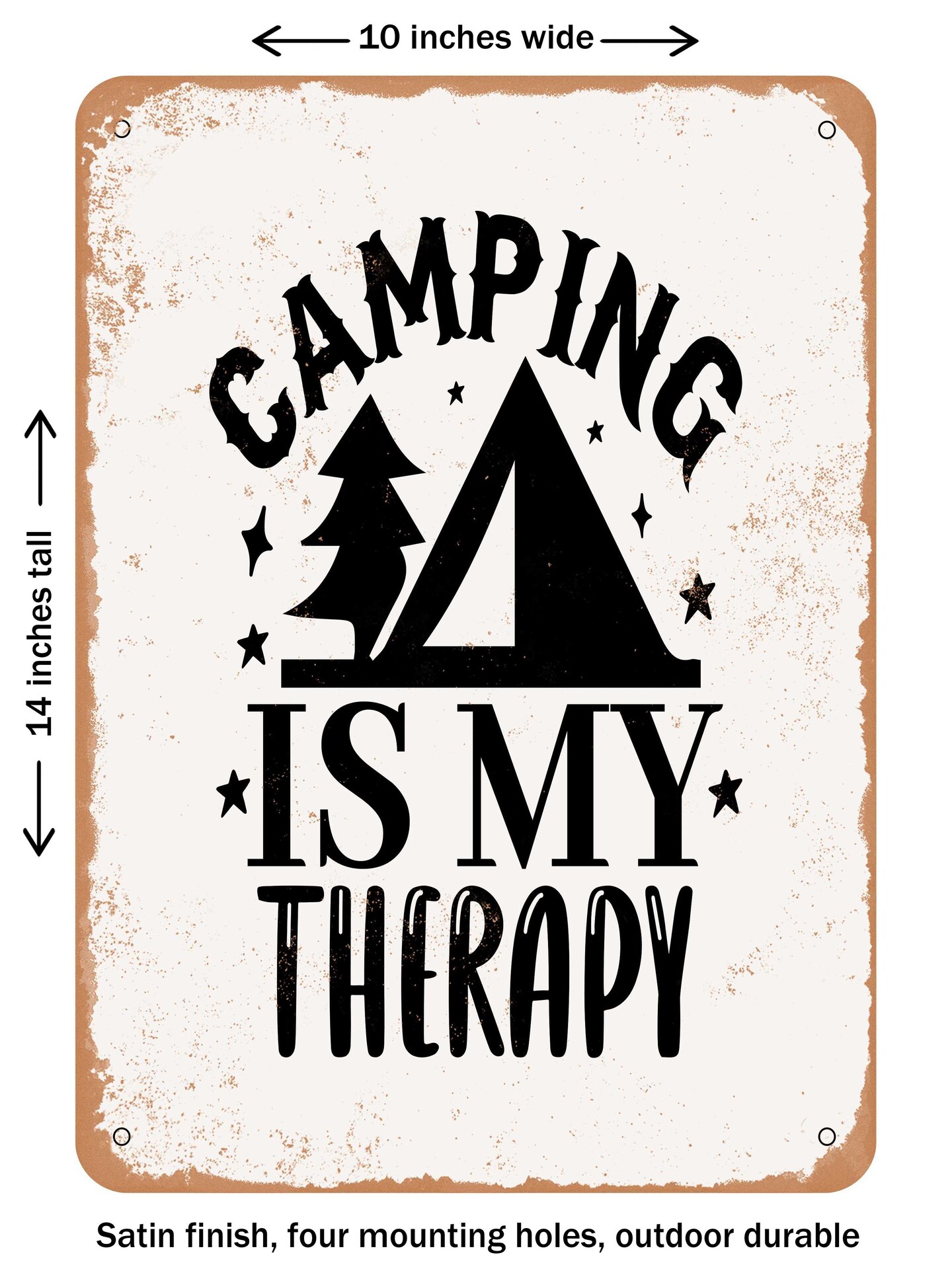 DECORATIVE METAL SIGN - Camping is My therapy - 5 - Vintage Rusty Look ...