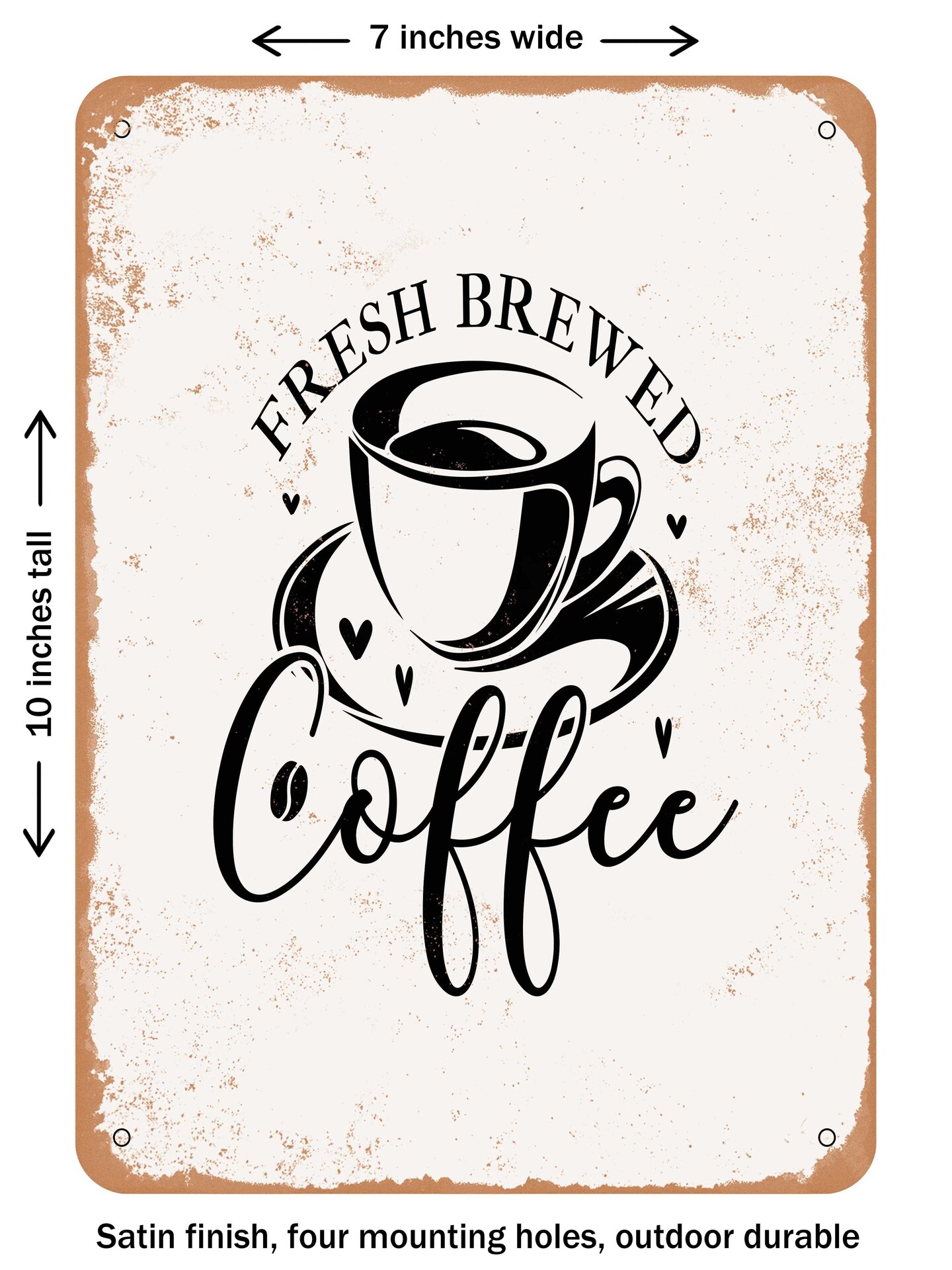 DECORATIVE METAL SIGN - Fresh Brewed Coffee - Vintage Rusty Look | Michaels