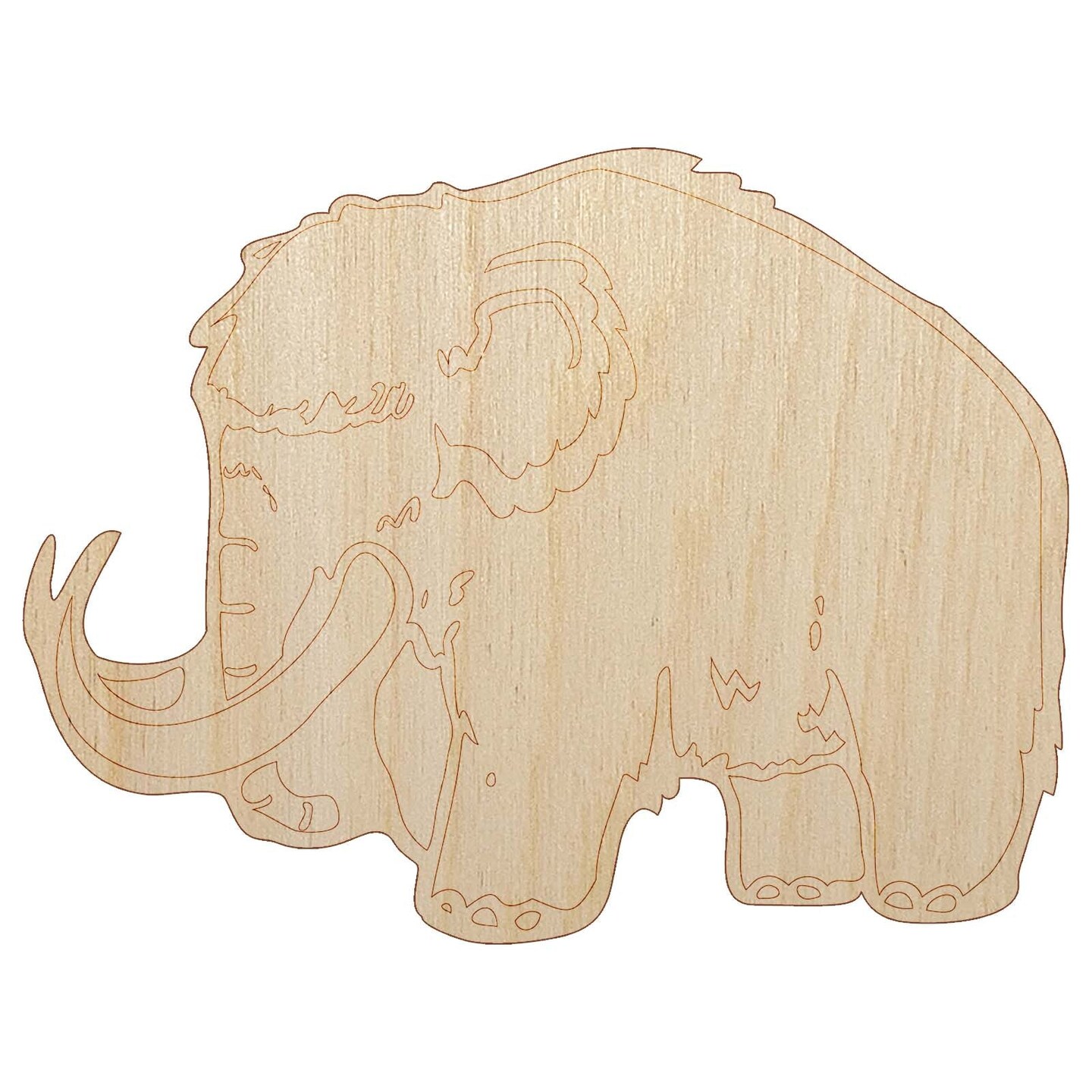 Fuzzy Fluffy Wooly Mammoth Unfinished Wood Shape Piece Cutout for DIY ...