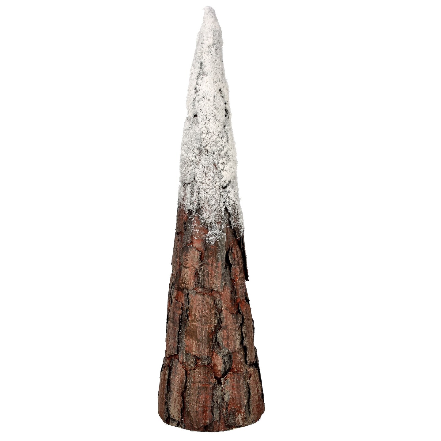 Contemporary Home Living Set of 2 Flocked Bark Cone Christmas Trees 17 ...