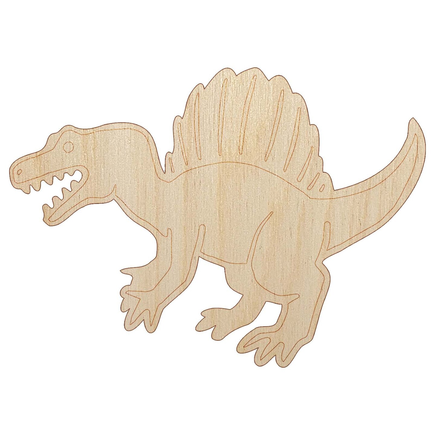 Hungry Spinosaurus Dinosaur with Sail Spines Unfinished Wood Shape ...