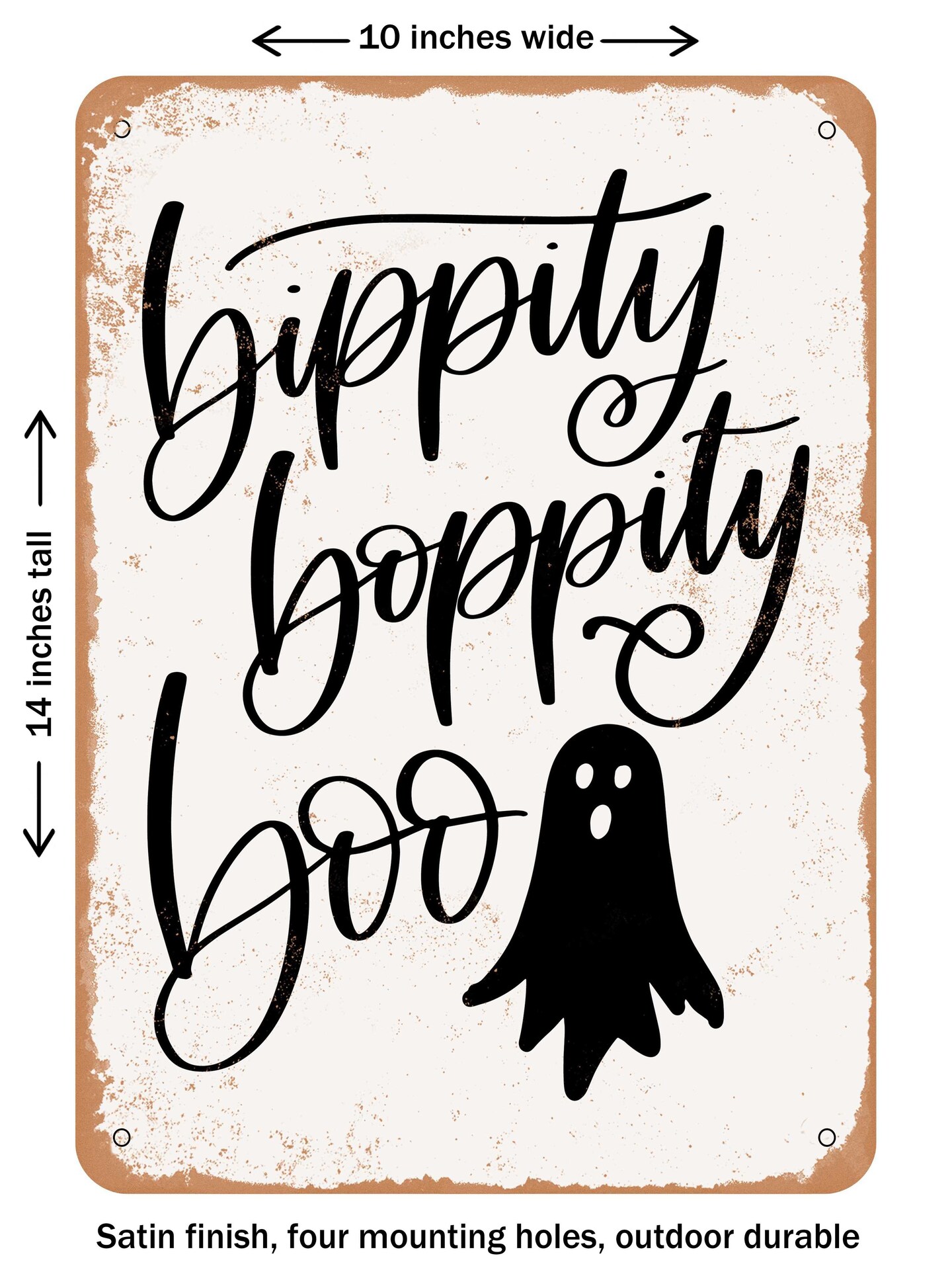 DECORATIVE METAL SIGN - Bippity Boppity Boo - Vintage Rusty Look | Michaels