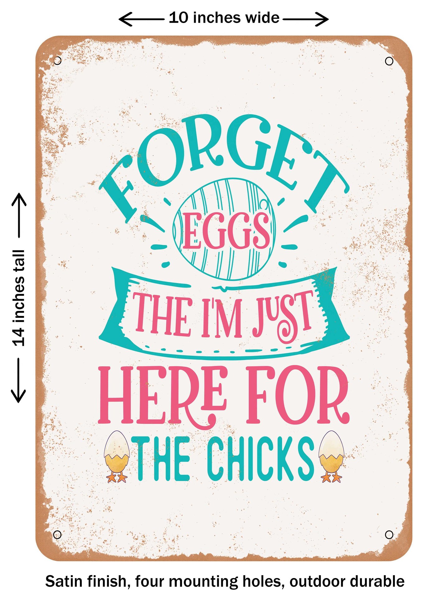 DECORATIVE METAL SIGN - Forget Eggs the I'm Just Here For the Chicks ...