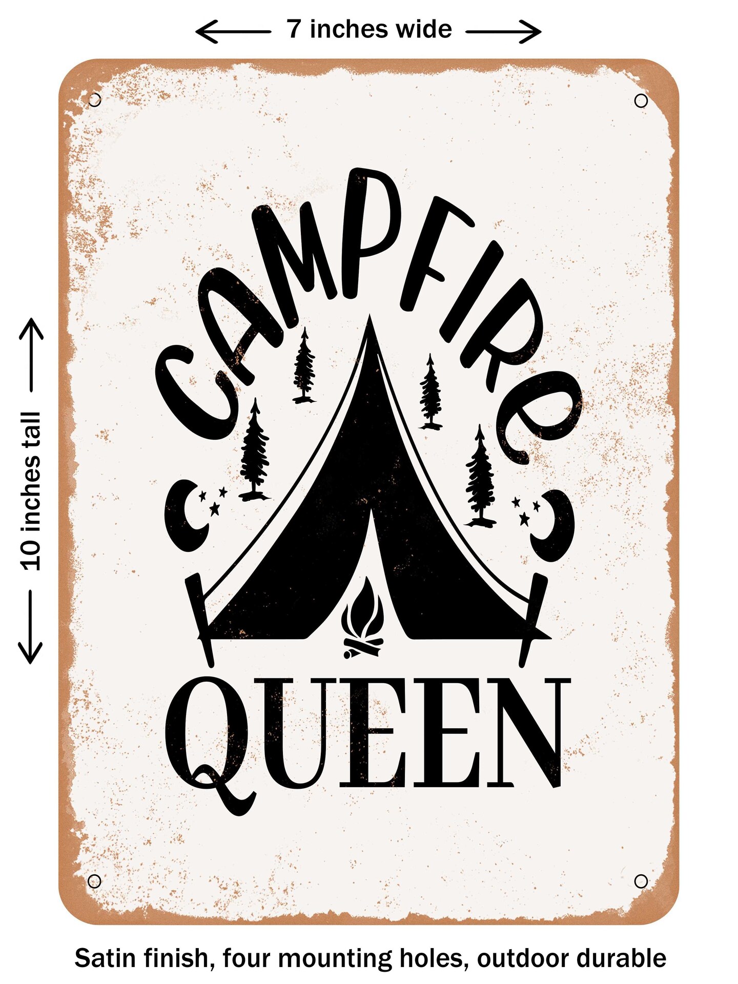 DECORATIVE METAL SIGN - Campfire Queen - Vintage Rusty Look | Michaels