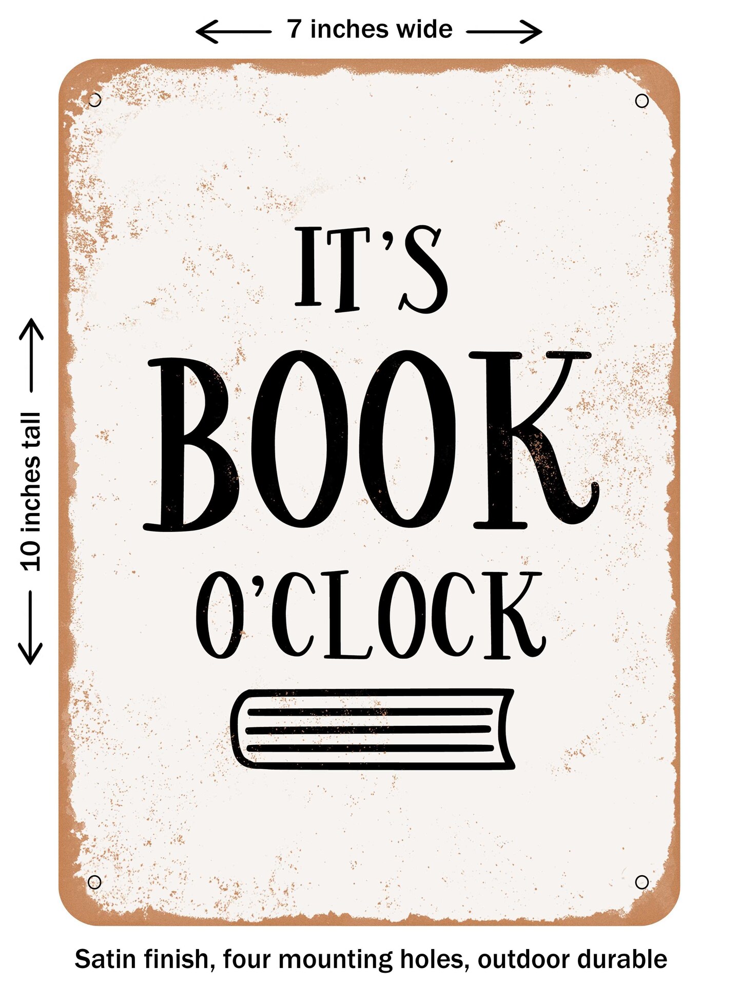 DECORATIVE METAL SIGN - It is Book O'clock - Vintage Rusty Look | Michaels