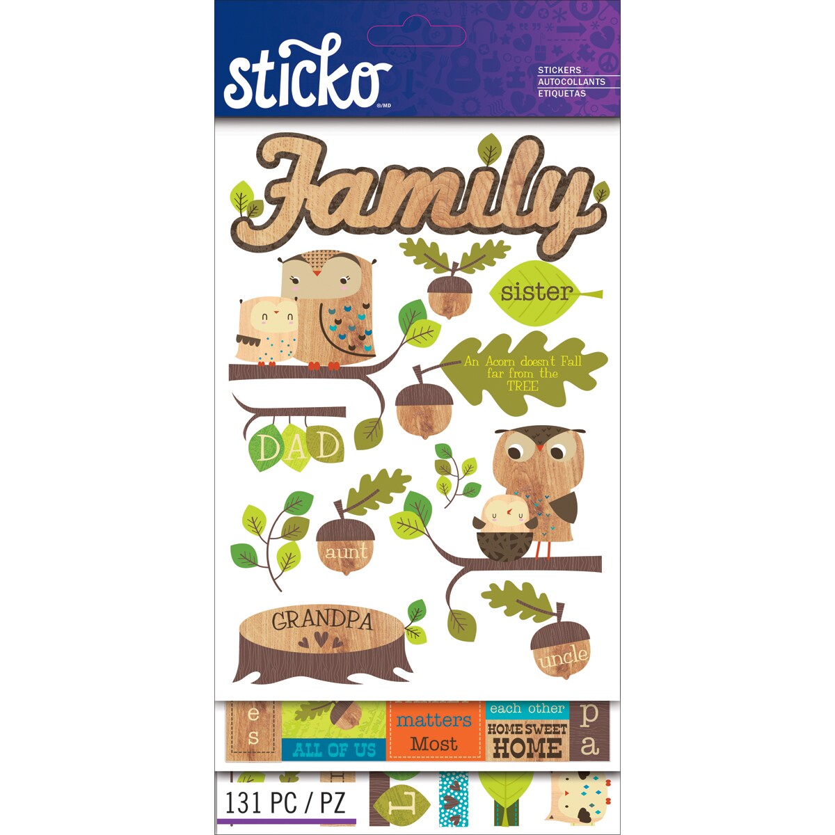 Sticko Themed Flip Pack Stickers 131/Pkg-Family | Michaels